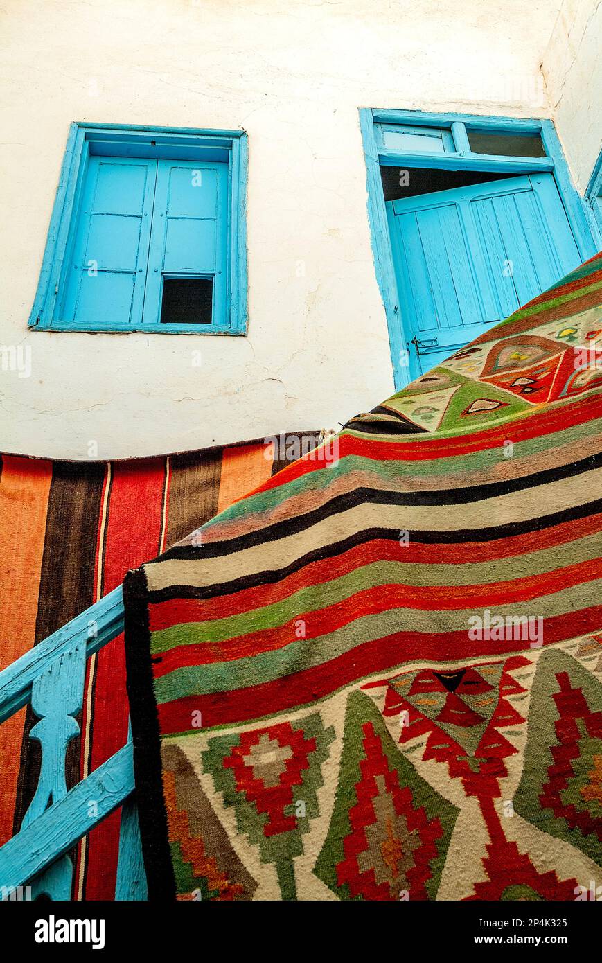 exhibition of carpets in a typical Tunisian house Stock Photo - Alamy