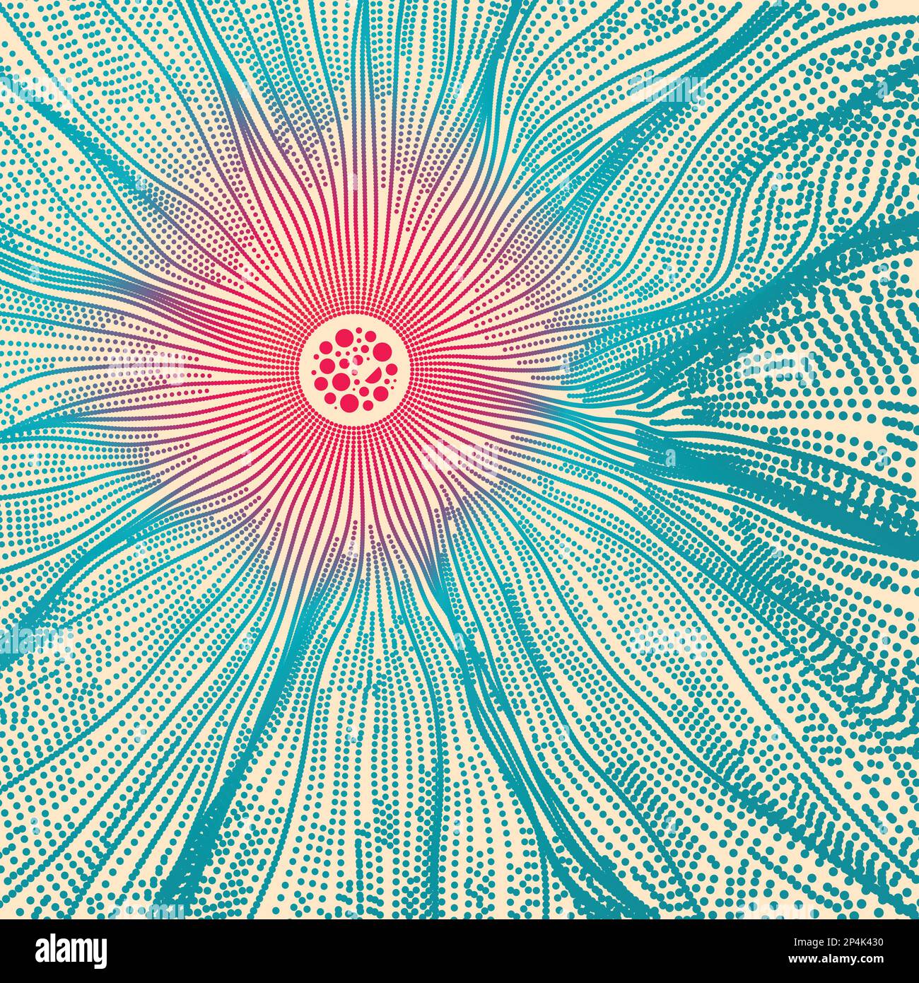 Array with Dynamic Particles. 3D Technology Style. Abstract Background ...