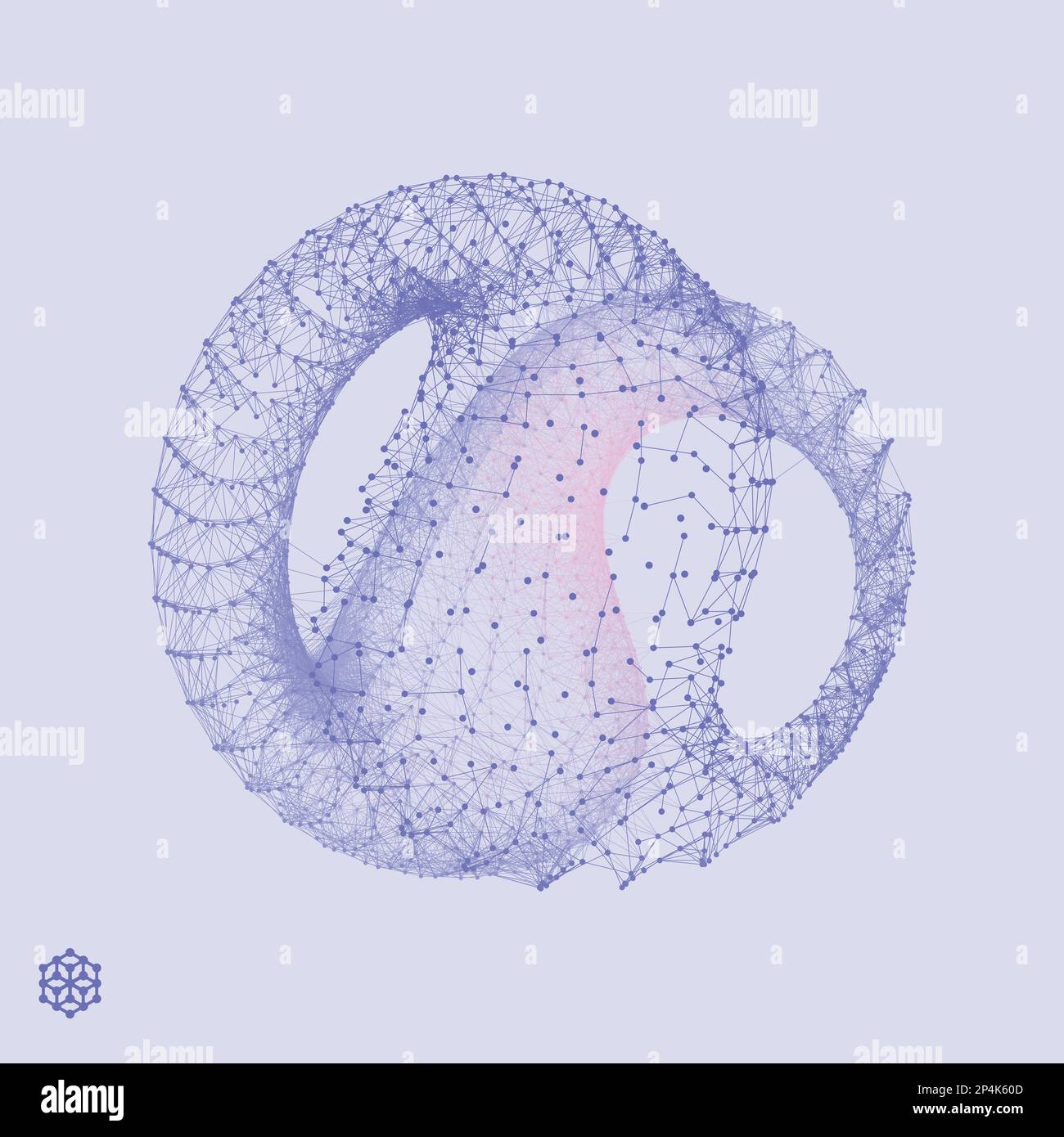 Wireframe Object With Lines And Dots Abstract 3d Connection Structure