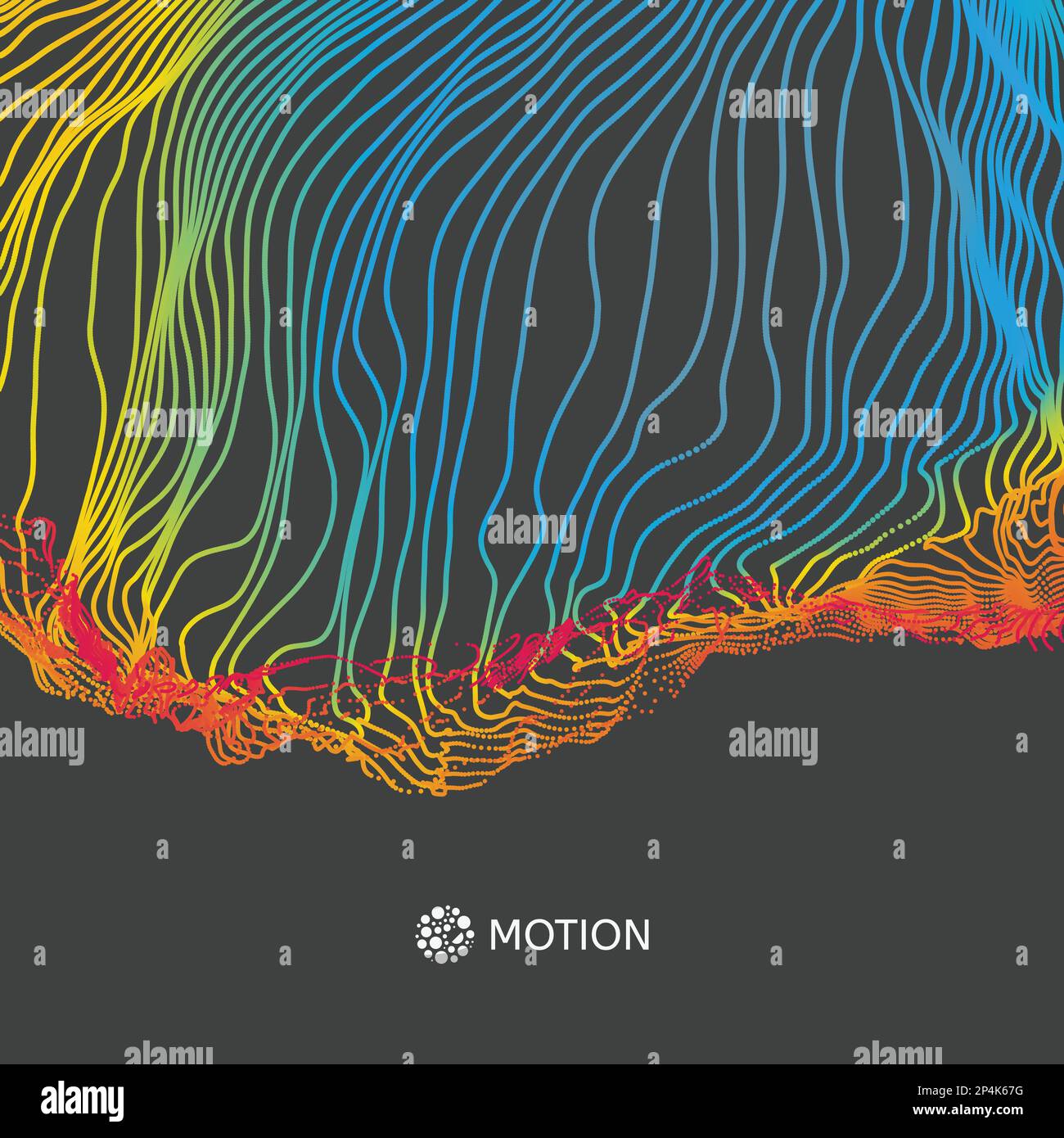 Array with Dynamic Particles. 3D Technology Style. Abstract Background ...