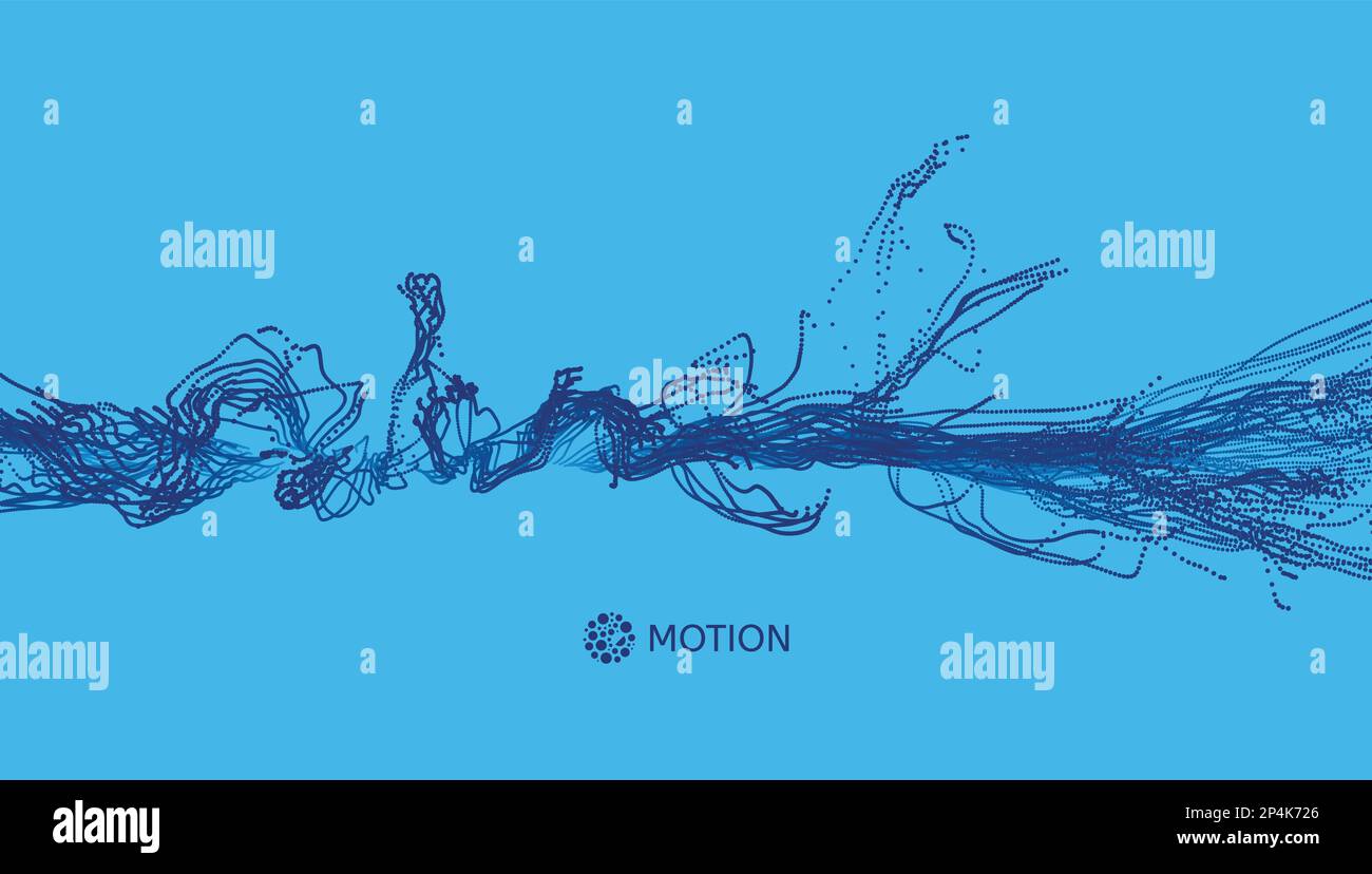 Water Splash Imitation. Array with Dynamic Emitted Particles. Abstract Background. Vector ...