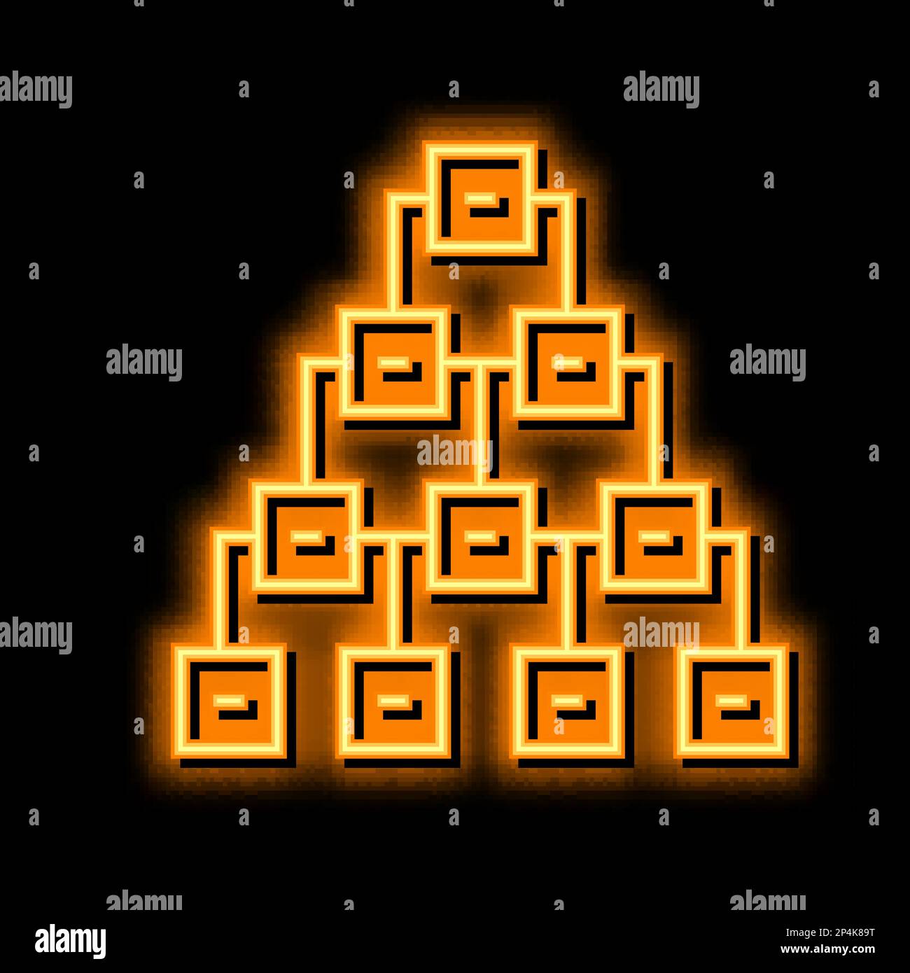 hierarchy diagram neon glow icon illustration Stock Vector Image & Art ...