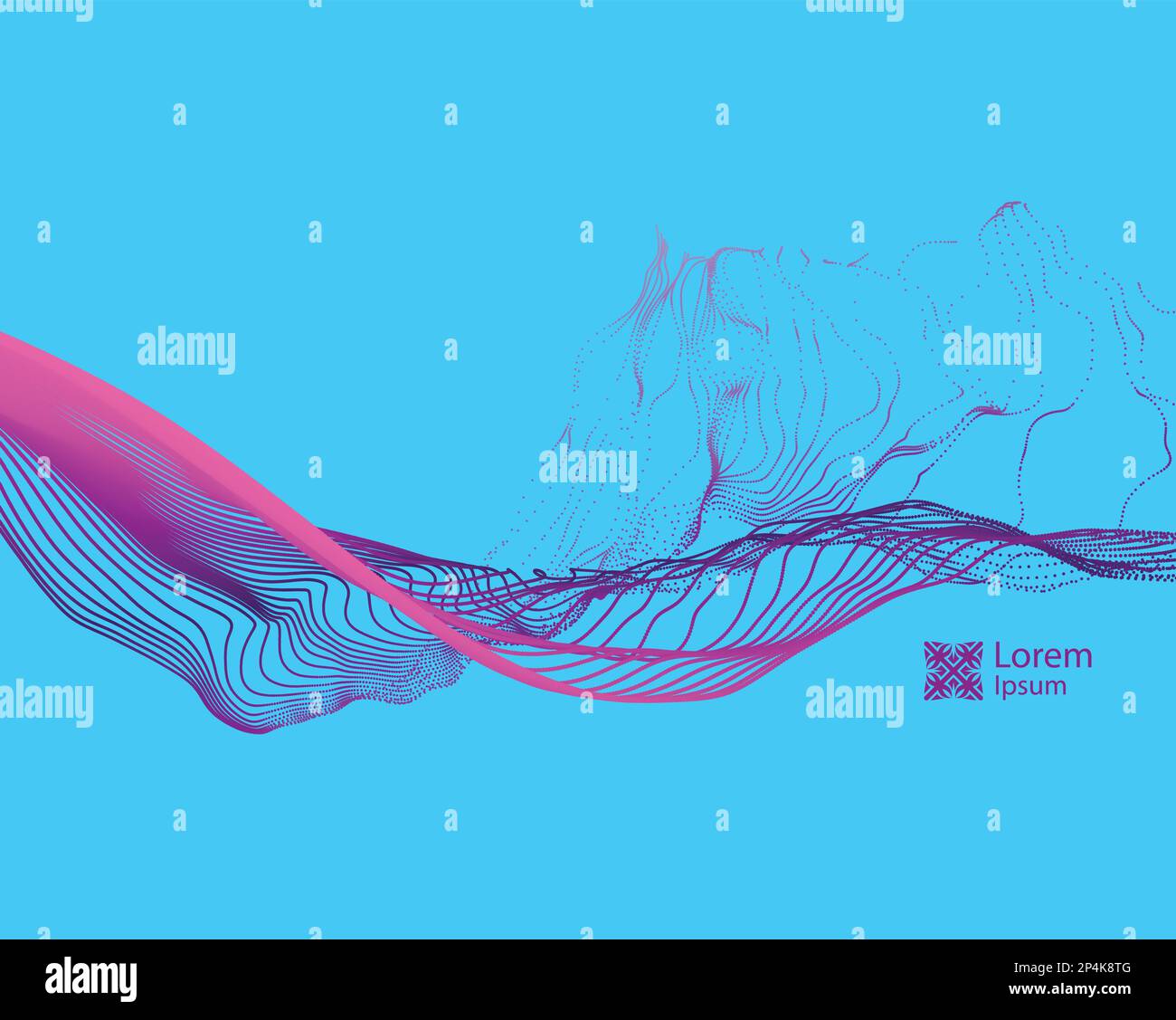 Water Splash Imitation. Array with Dynamic Emitted Particles. Abstract ...