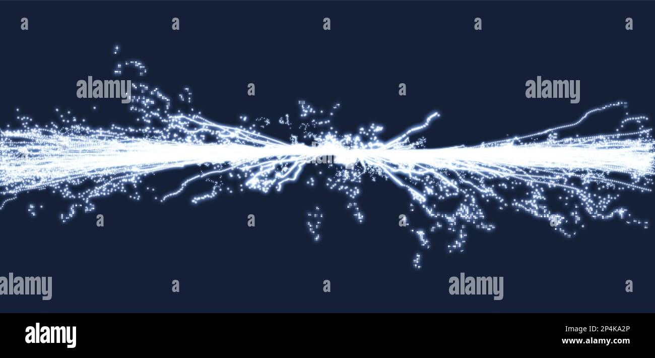Electricity lighting effects. Array with Dynamic Particles. 3d ...