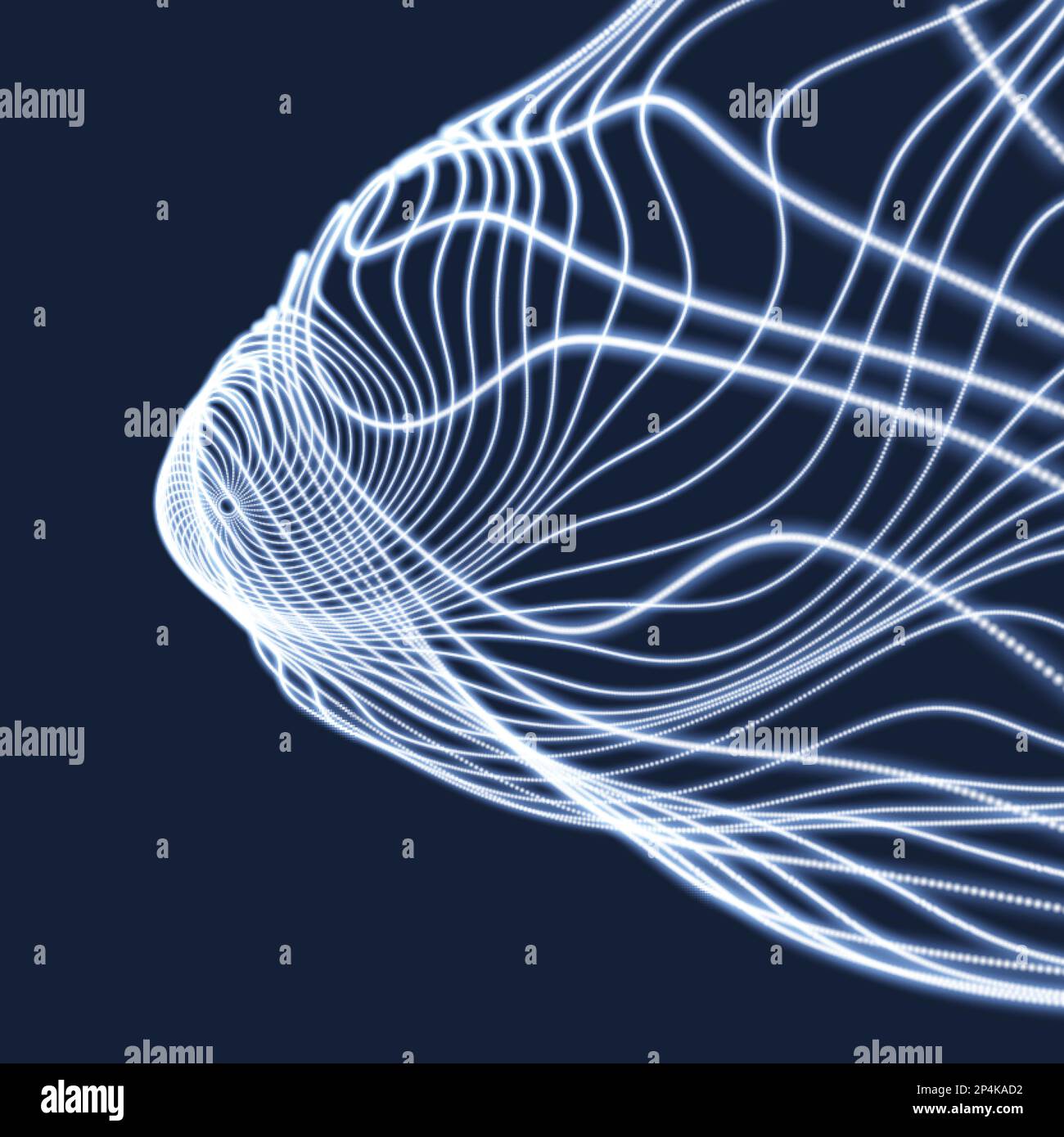 Array with Dynamic Particles. 3D Technology Style. Abstract Background ...