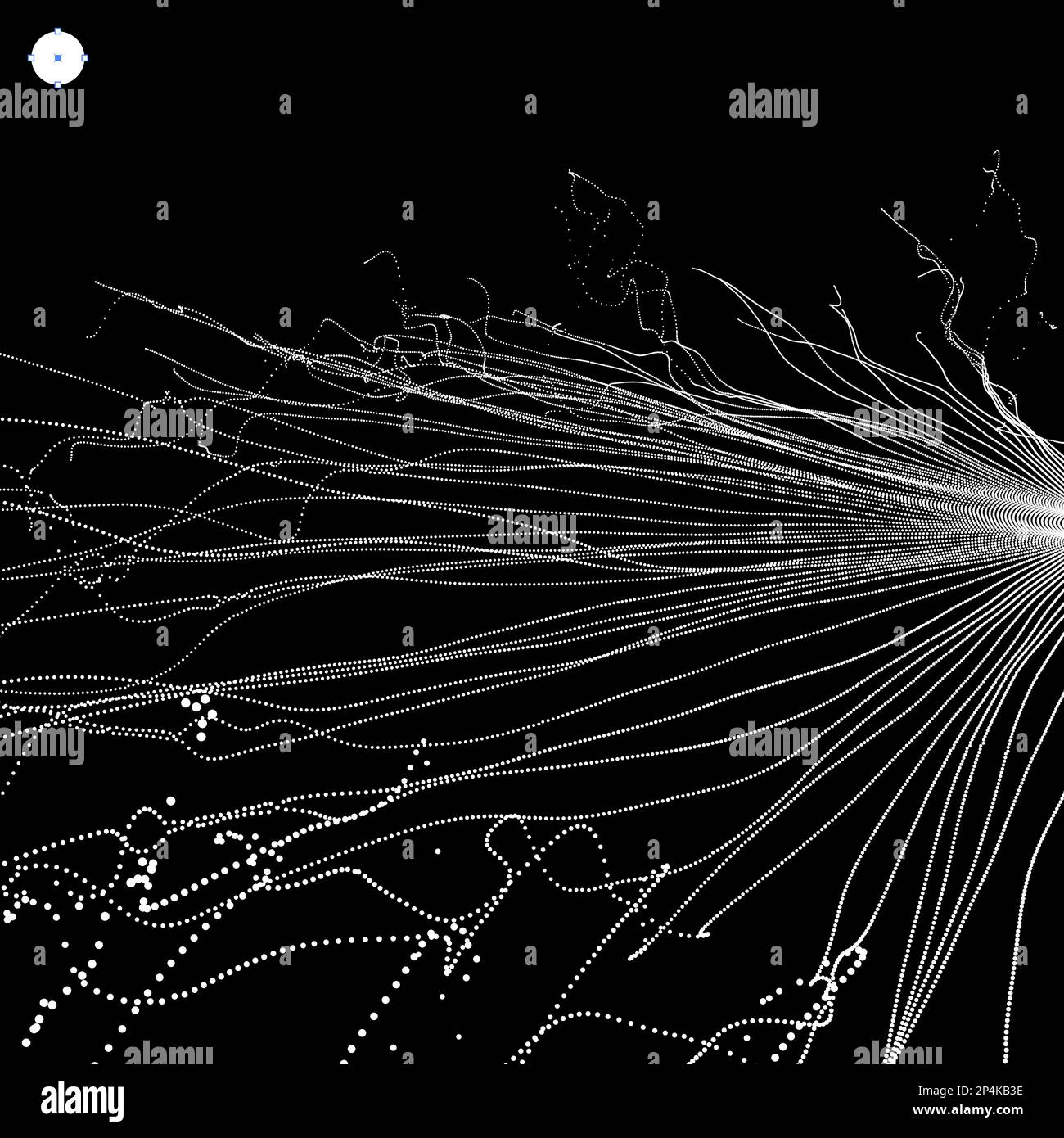 Array with Dynamic Particles. 3D Technology Style. Abstract Background ...
