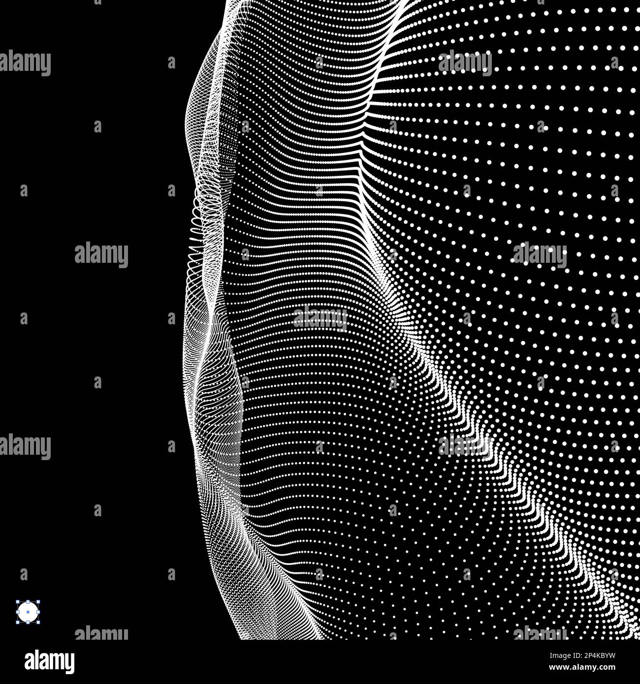 Array with Dynamic Particles. 3D Technology Style. Abstract Background. Vector Illustration ...