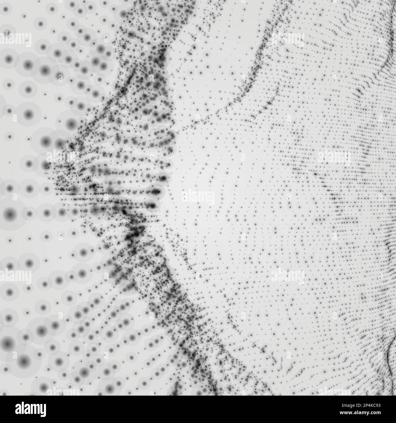Array with Dynamic Particles. 3D Technology Style. Abstract Background ...
