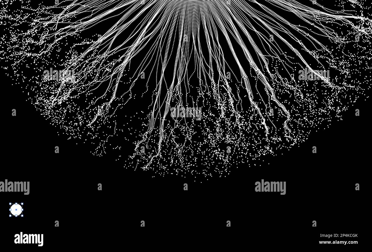 Array with Dynamic Particles. 3D Technology Style. Abstract Background ...
