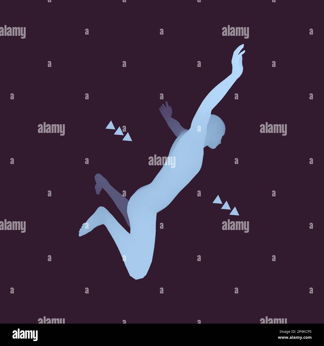 Jumping Man. 3D Model of Man. Human Body. Sport Symbol. Design Element ...