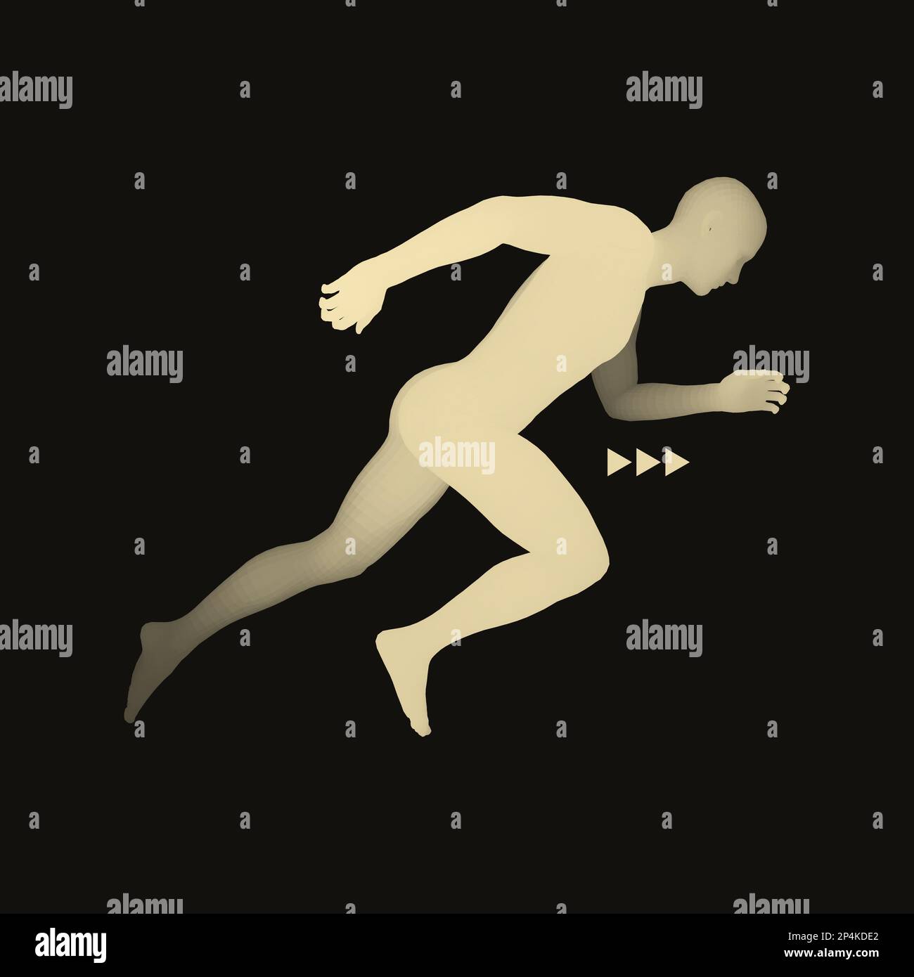 3d Running Man. Design for Sport, Business, Science and Technology. Vector Illustration. Human ...