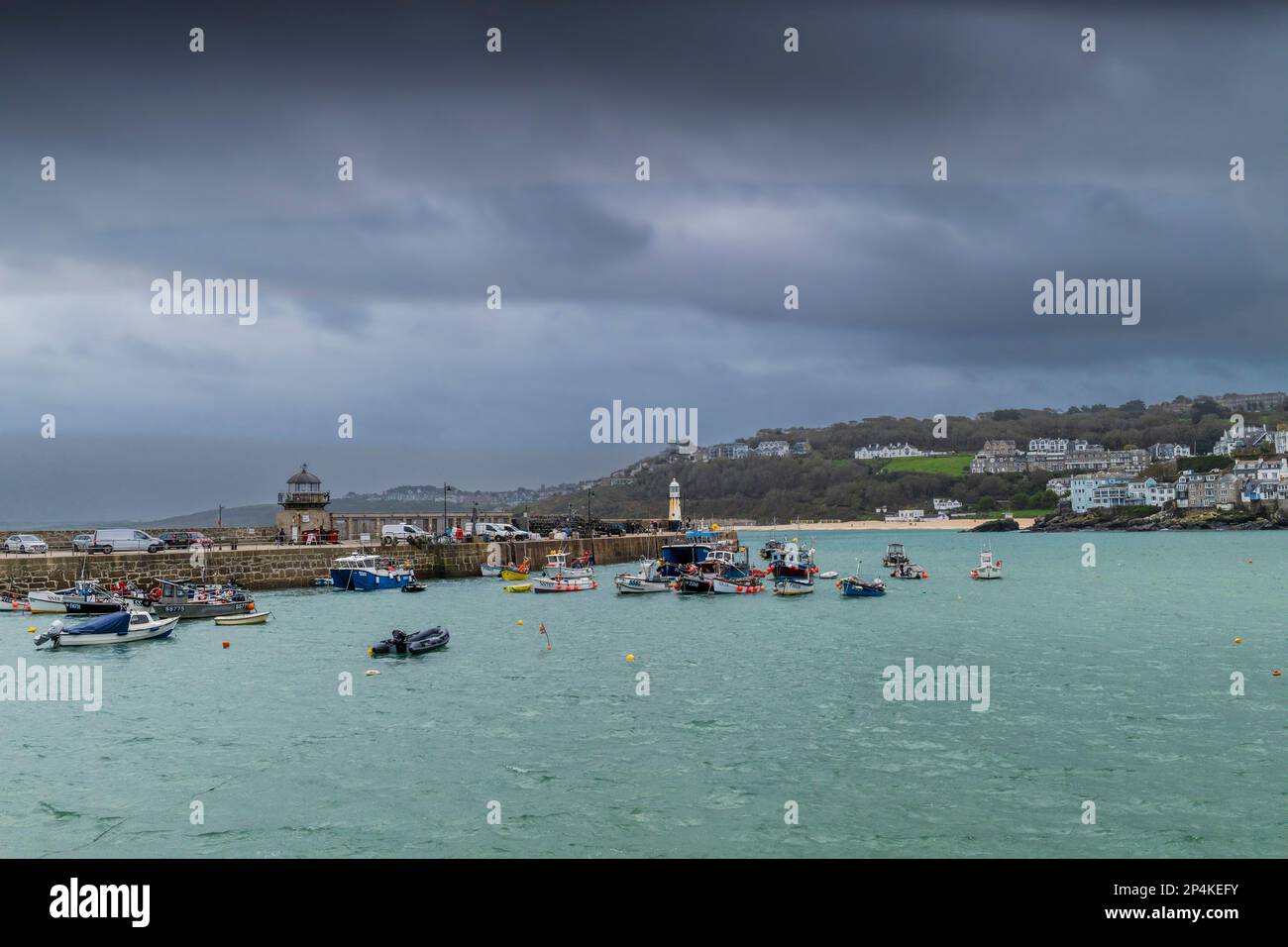 UK weather. A rainy chilly miserable day in the historic seaside town ...