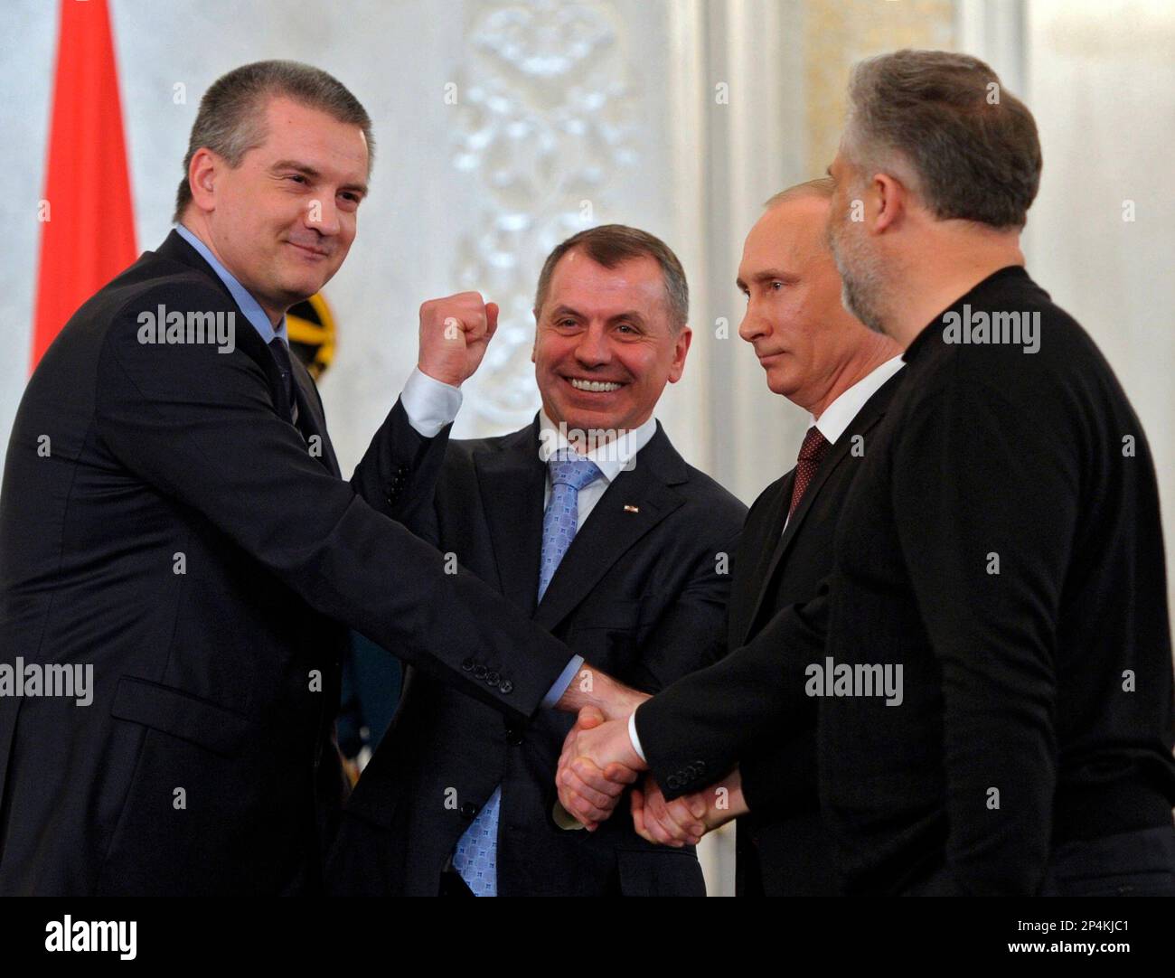 Russian President Vladimir Putin, second right, Speaker of Crimean ...