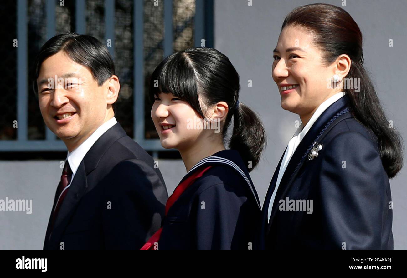 Japan's Princess Aiko, accompanied by her parents Crown Prince Naruhito ...