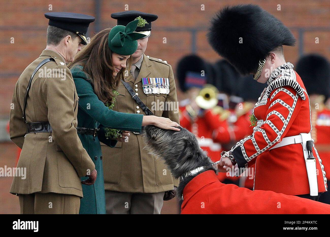 Kate, The Duchess of Cambridge strokes Domhnall the Irish Wolfhound ...
