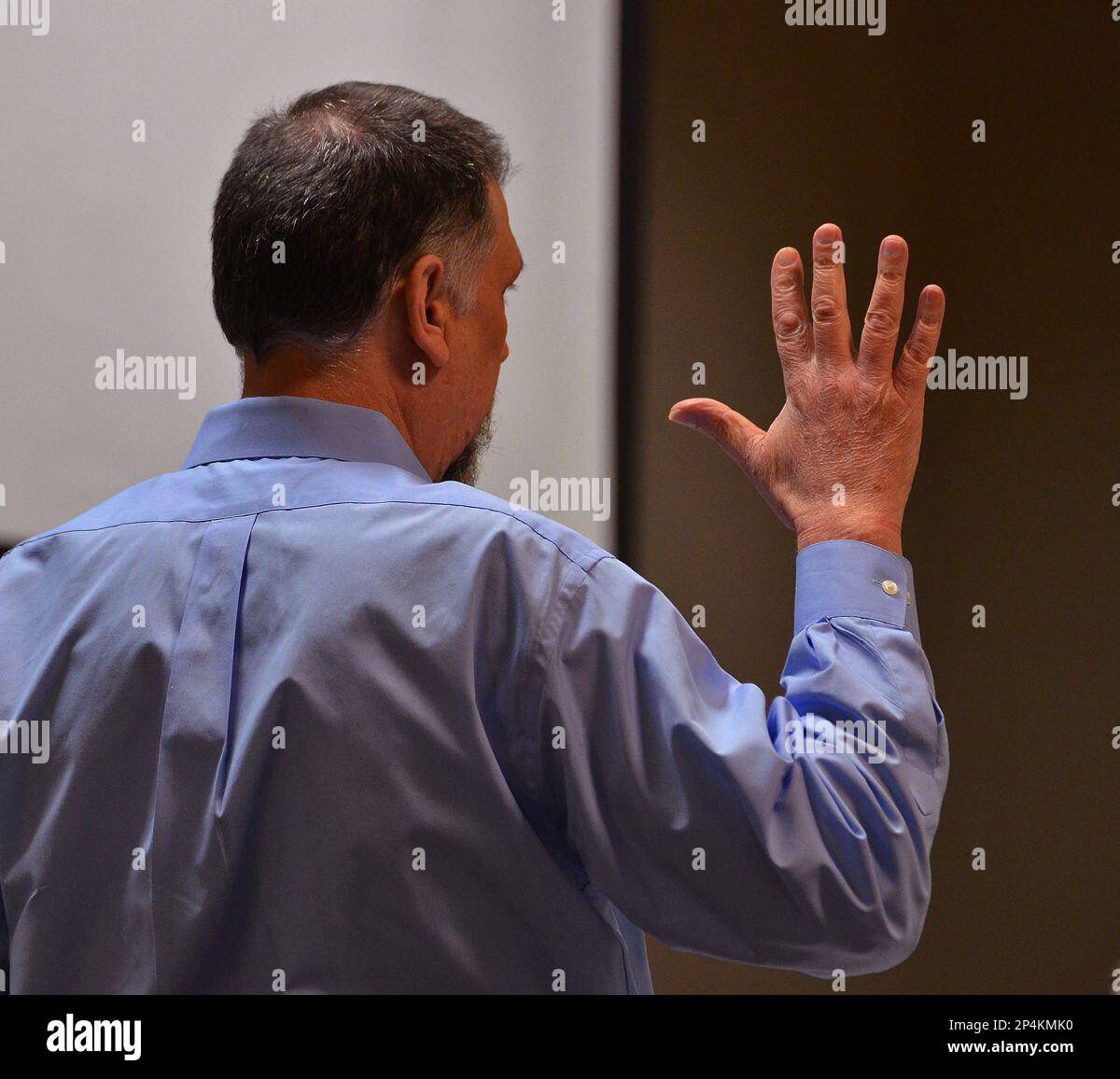 Ricky Lee Blackwell, Sr. is sworn in during the sentencing phase of his ...