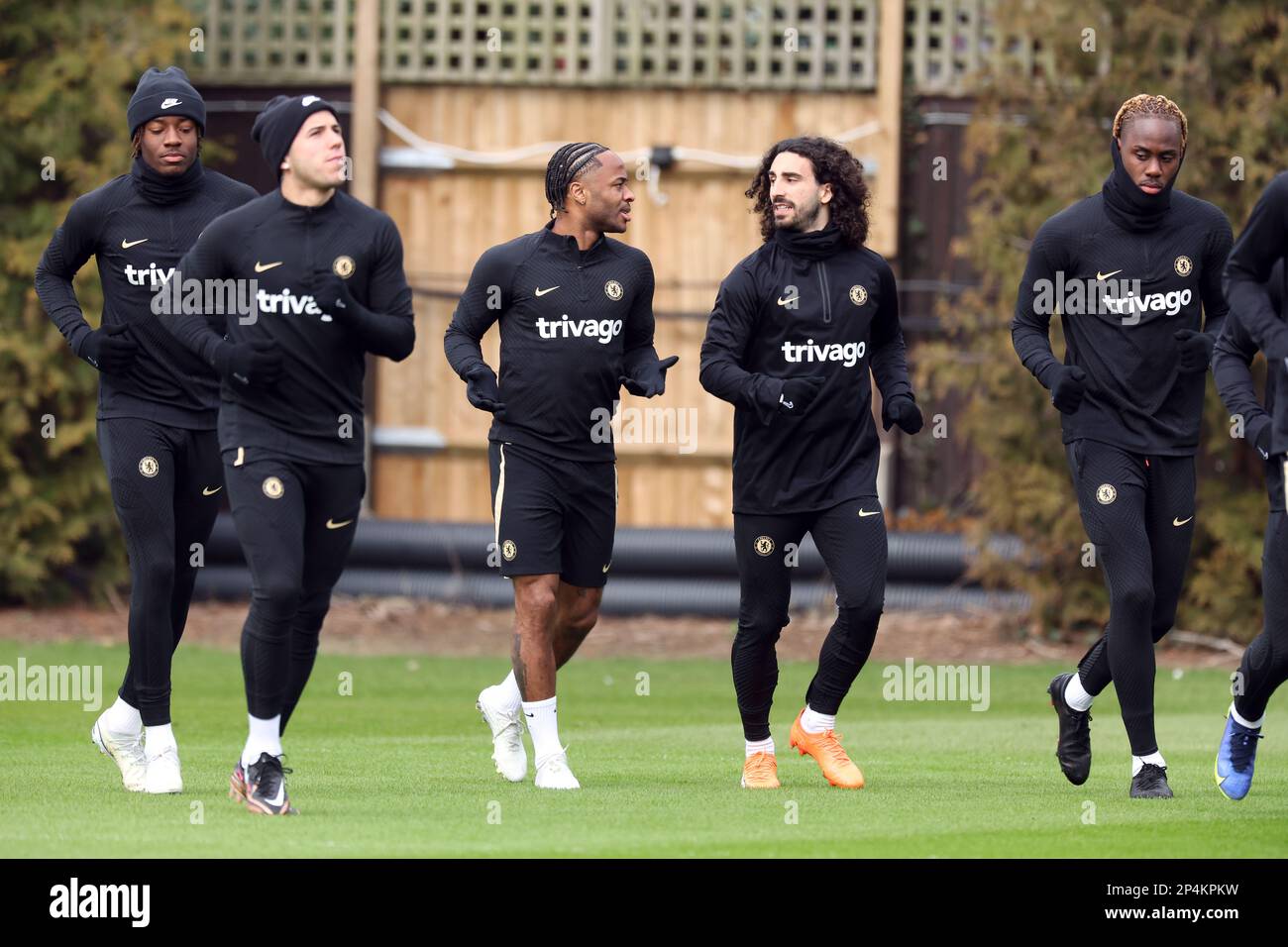 Chelsea’s Raheem Sterling (centre left) and Marc Cucurella (centre ...