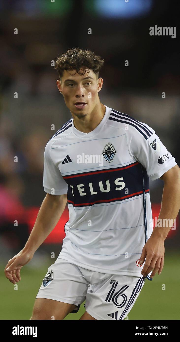 Vancouver Whitecaps midfielder Sebastian Berhalter (16) passes the ball ...