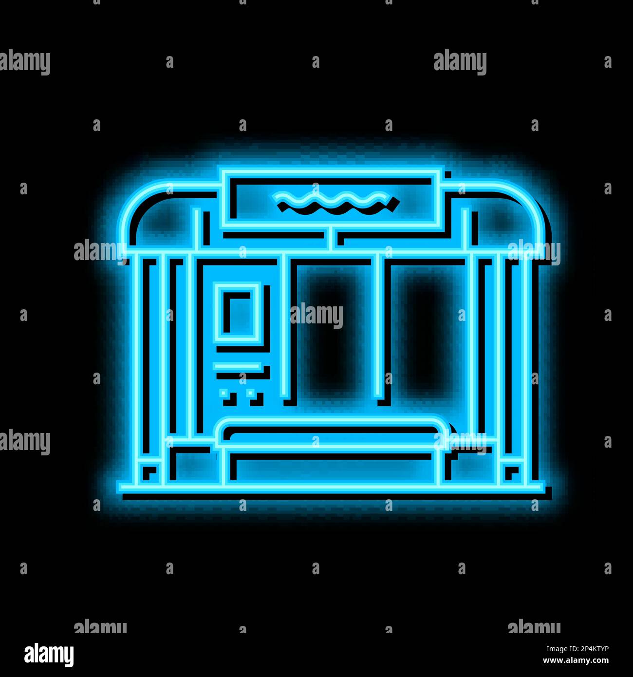 bus transport stop neon glow icon illustration Stock Vector Image & Art ...