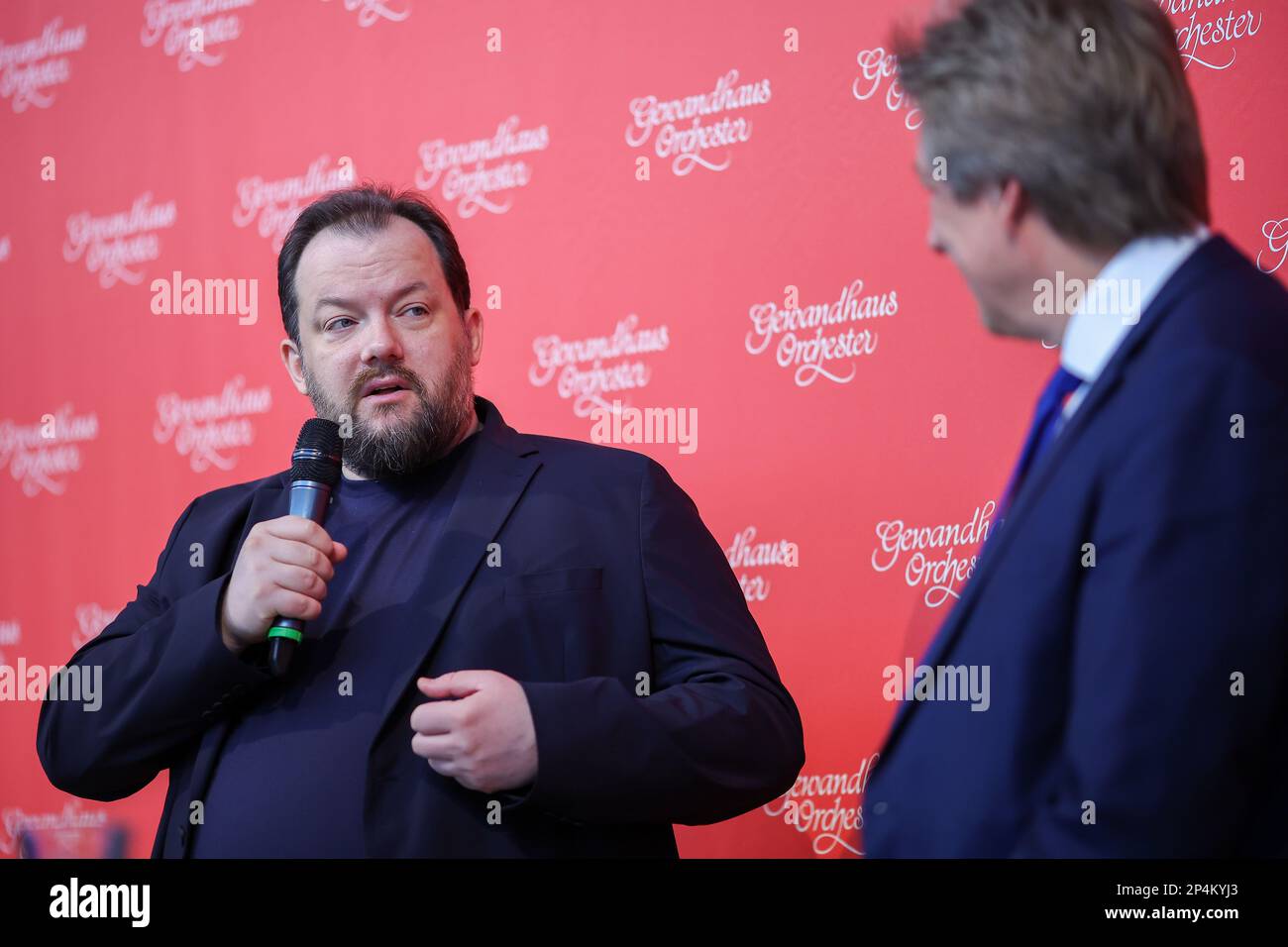 Leipzig, Germany. 06th Mar, 2023. Kapellmeister Andris Nelsons speaks ...