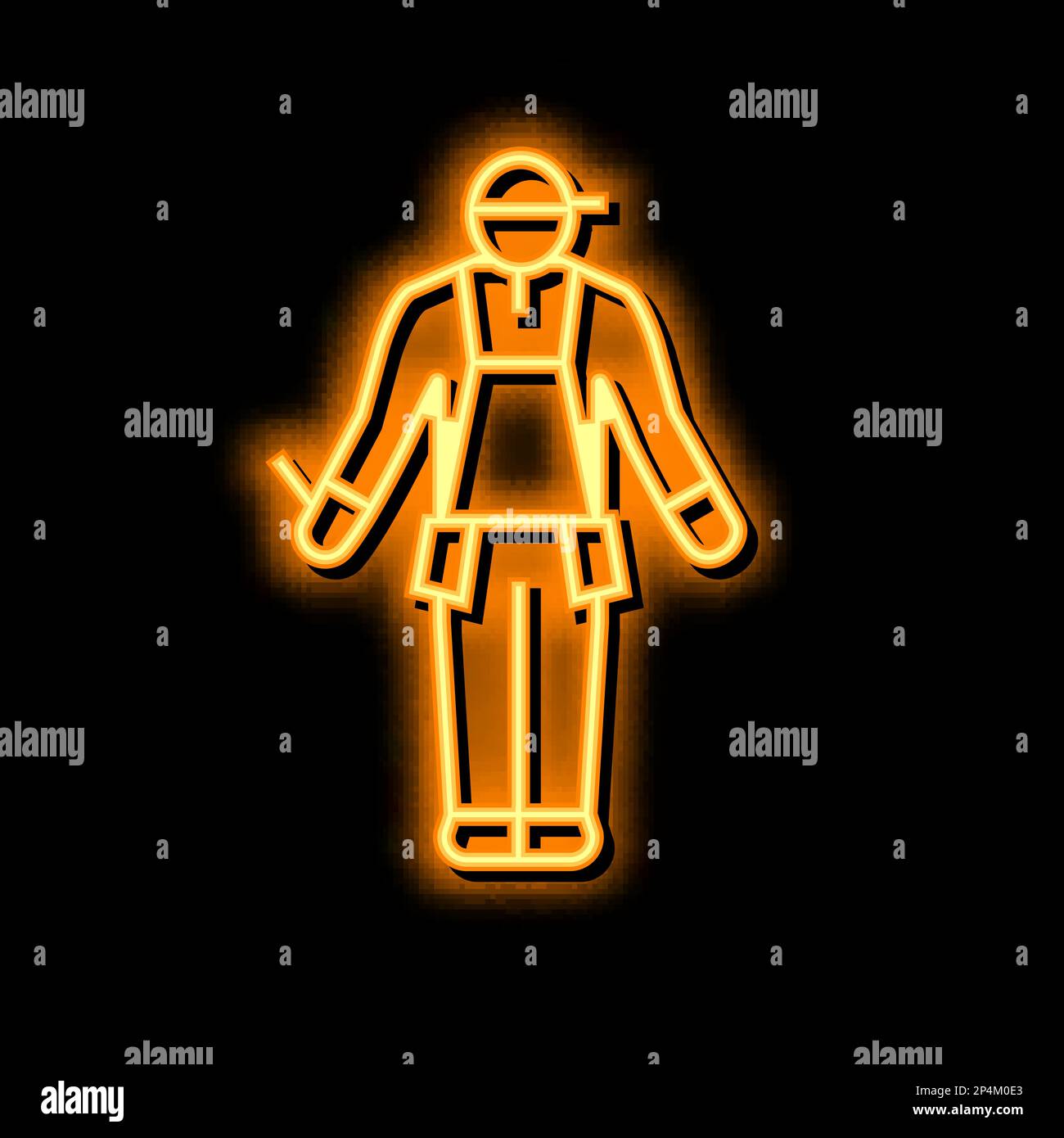 worker builder neon glow icon illustration Stock Vector Image & Art - Alamy