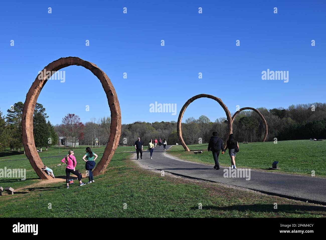 The iconic Gyre Rings at the NCMA Goodnight Museum Park in Raleigh ...