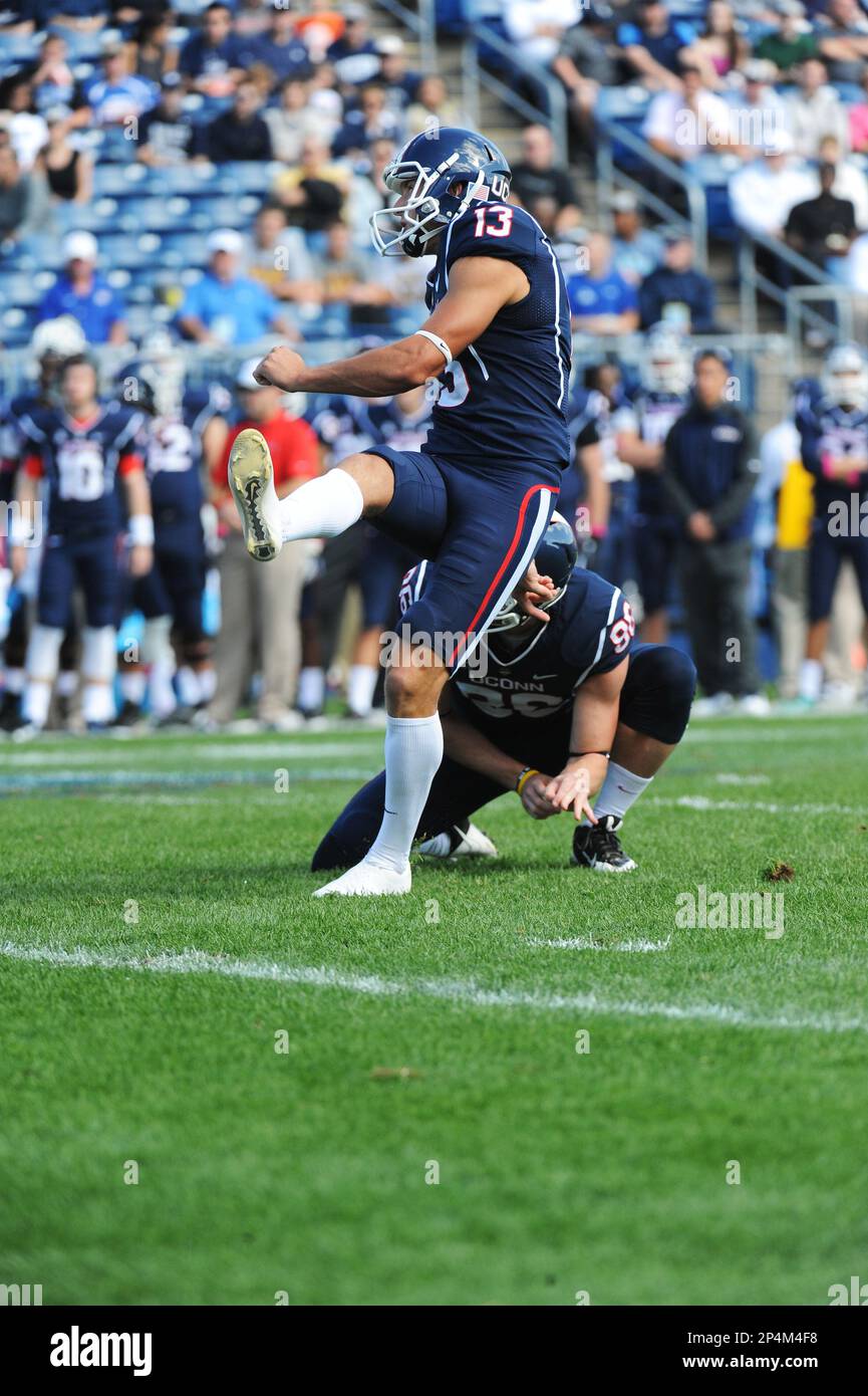 University of Connecticut Huskeys kicker Chad Christen (13) during game ...