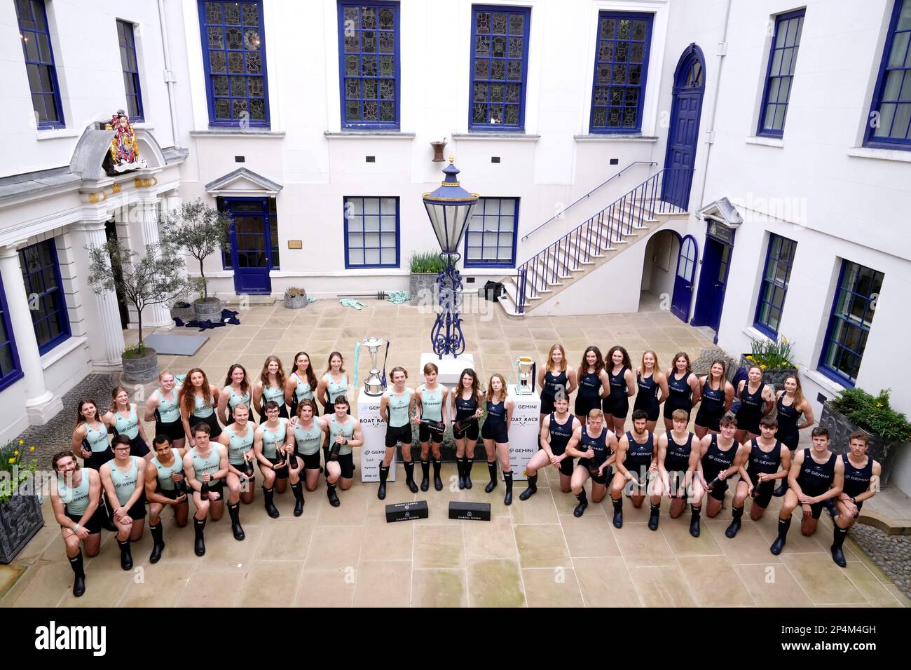 Cambridge cox's Jasper Parish, James Trotman and their teams pose for a ...