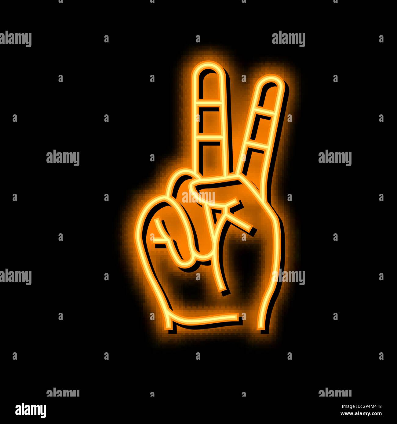 peace hand gesture neon glow icon illustration Stock Vector Image & Art ...