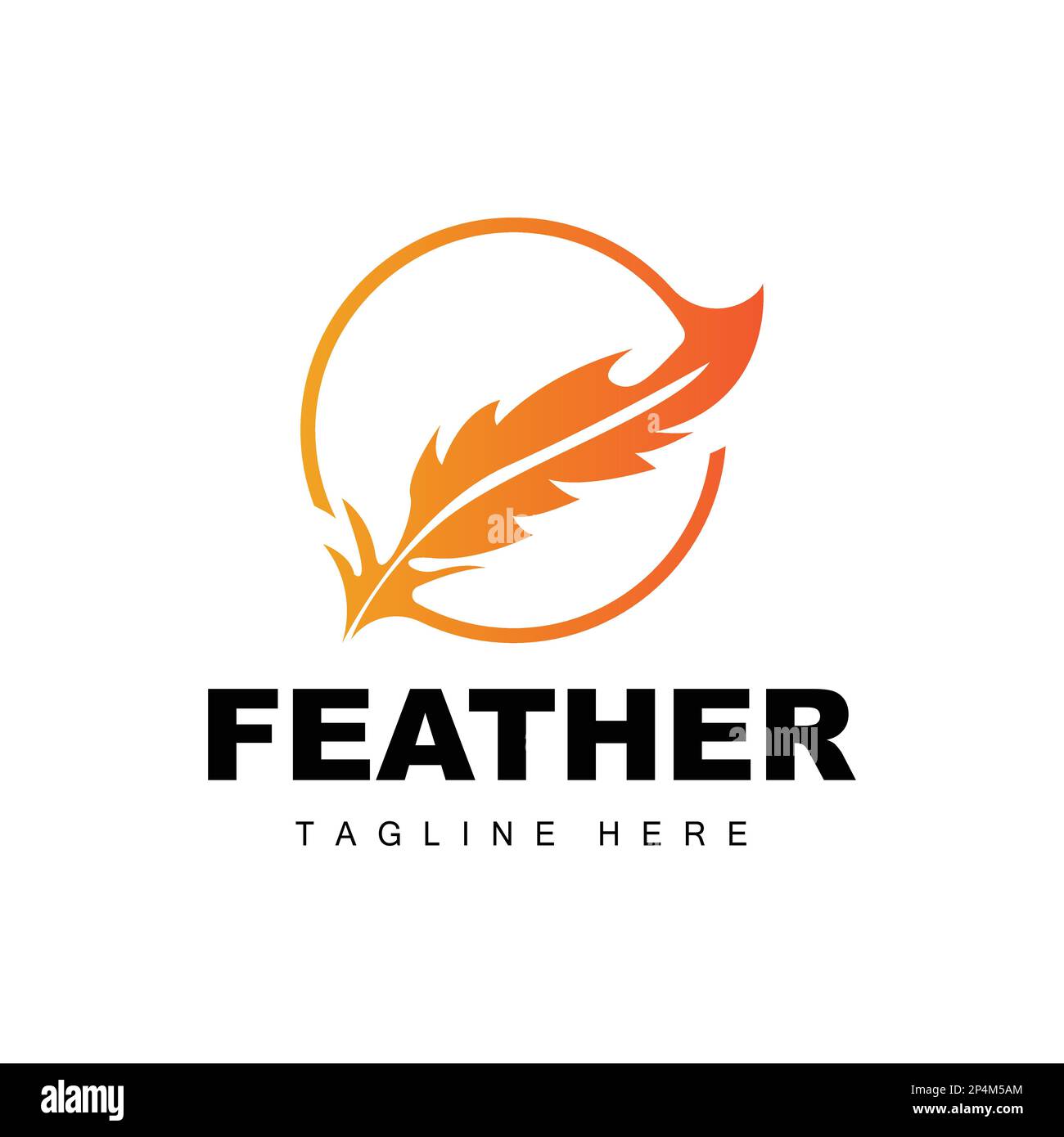 Feather Logo, Abstract Simple Feather Design, Wing Feather Vector ...
