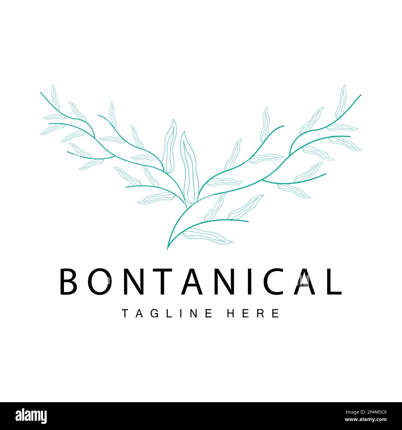 Botanical Logo, Nature Plant Design, Flower Plant Icon Vector With Line ...