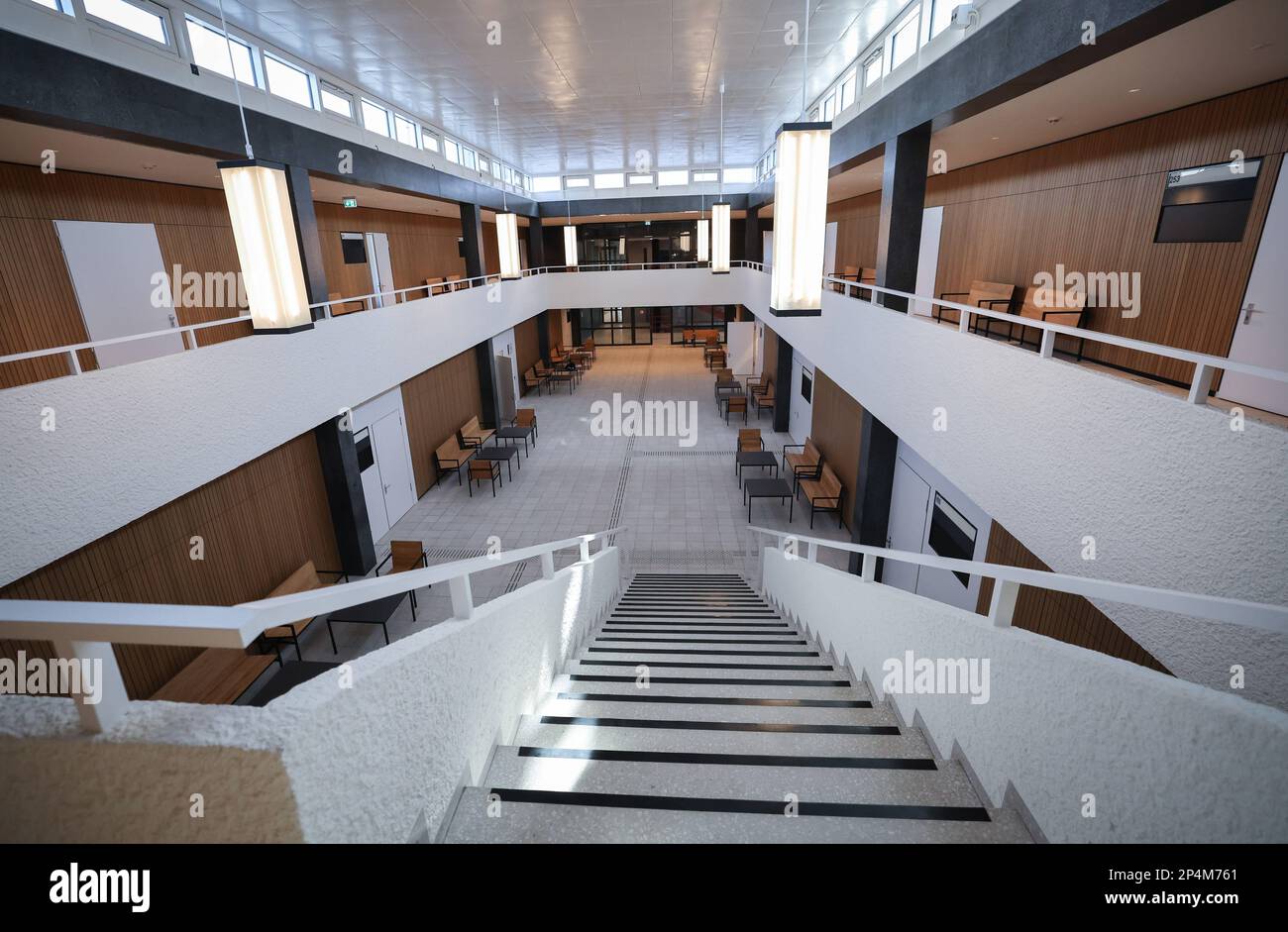 06 March 2023, Schleswig-Holstein, Lübeck: View of the atrium in front ...