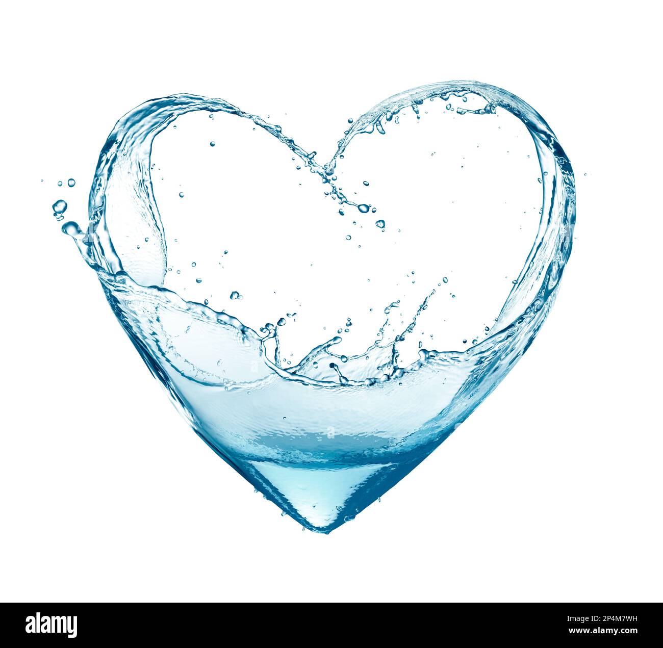 Water splash forming a heart shape isolated on white background Stock ...