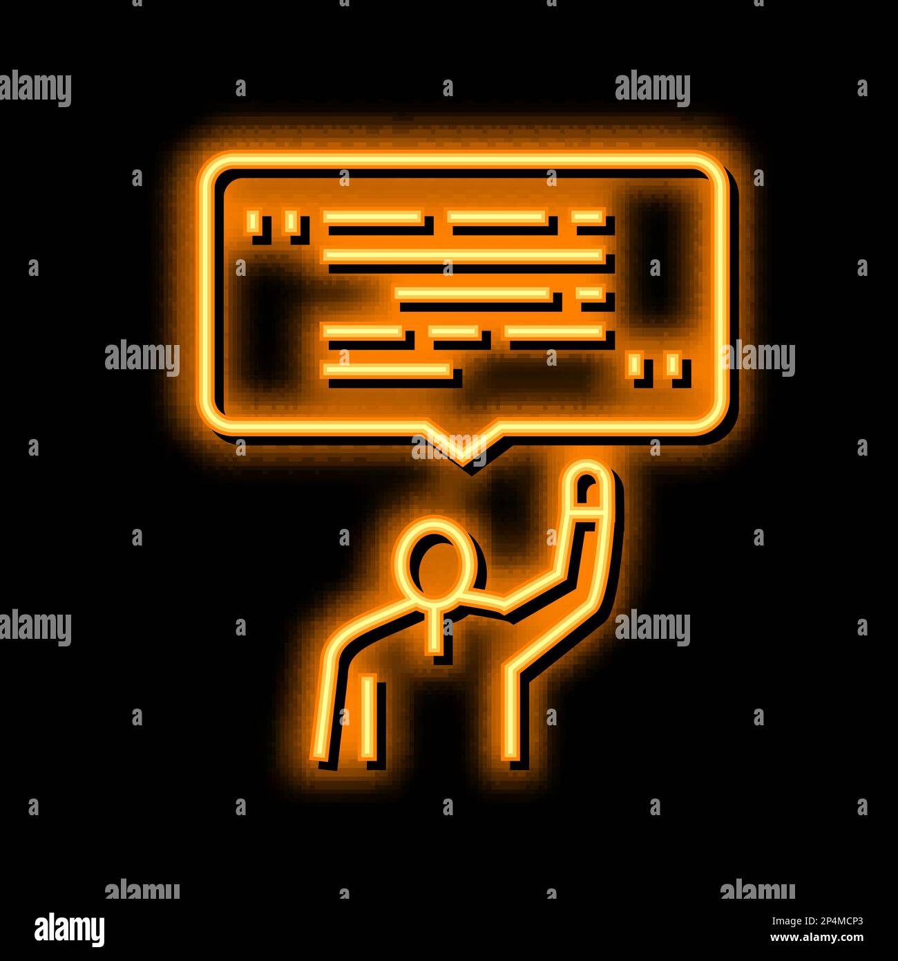 conversation english neon glow icon illustration Stock Vector Image ...