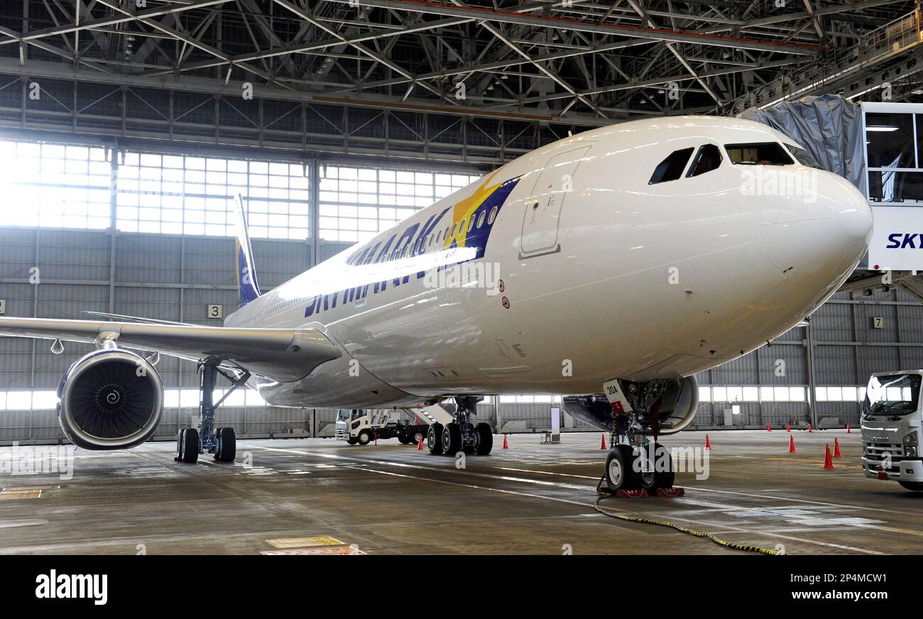 Skymark unveils the new Airbus A330-300 at Haneda Airport in Tokyo on ...