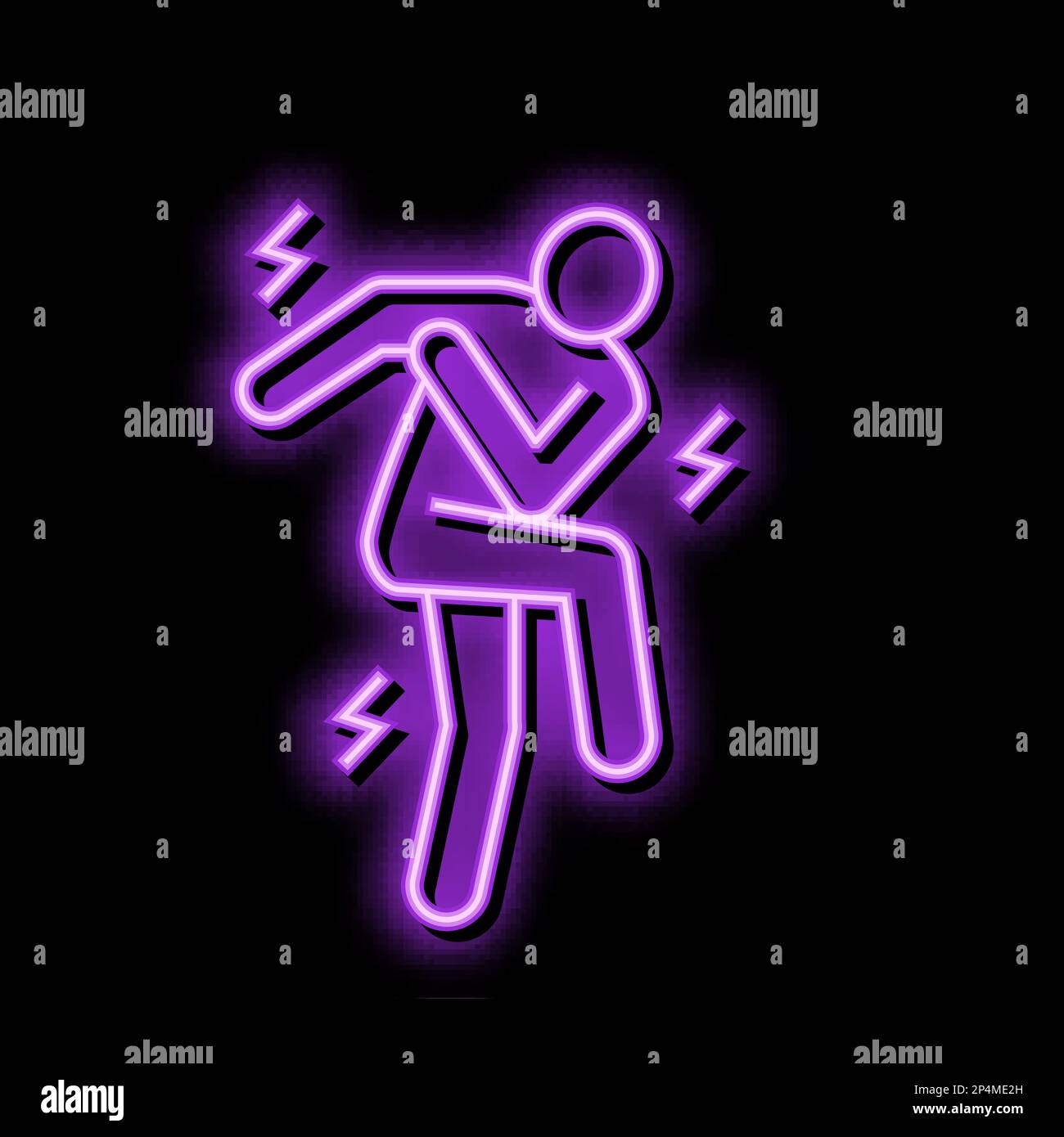 energy people silhouette neon glow icon illustration Stock Vector Image ...