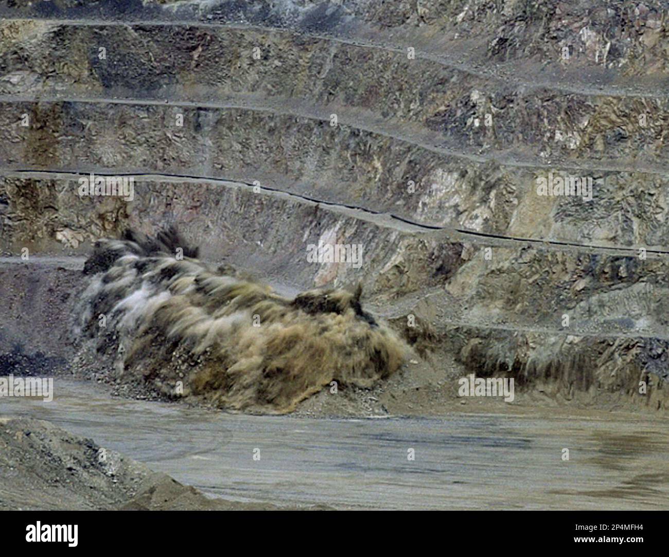 In this Jan. 29, 2014 photo, a trim shot goes off at Barrick Gold Corp ...