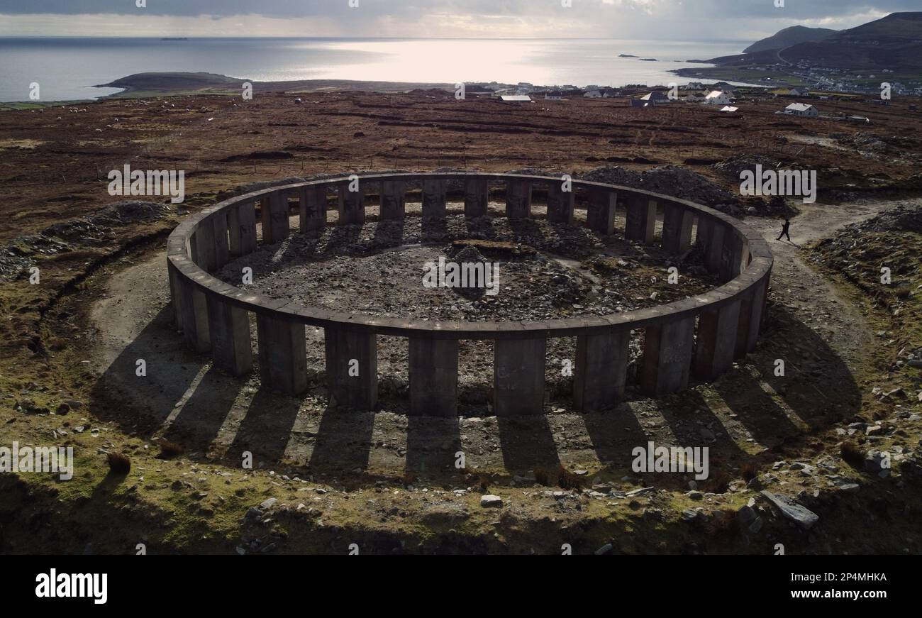 A general view of the controversial Achill-Henge sculpture on Achill ...