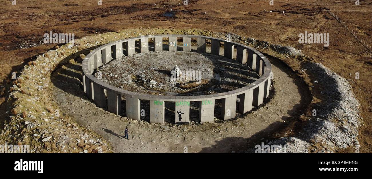 A general view of the controversial Achill-Henge sculpture on Achill ...
