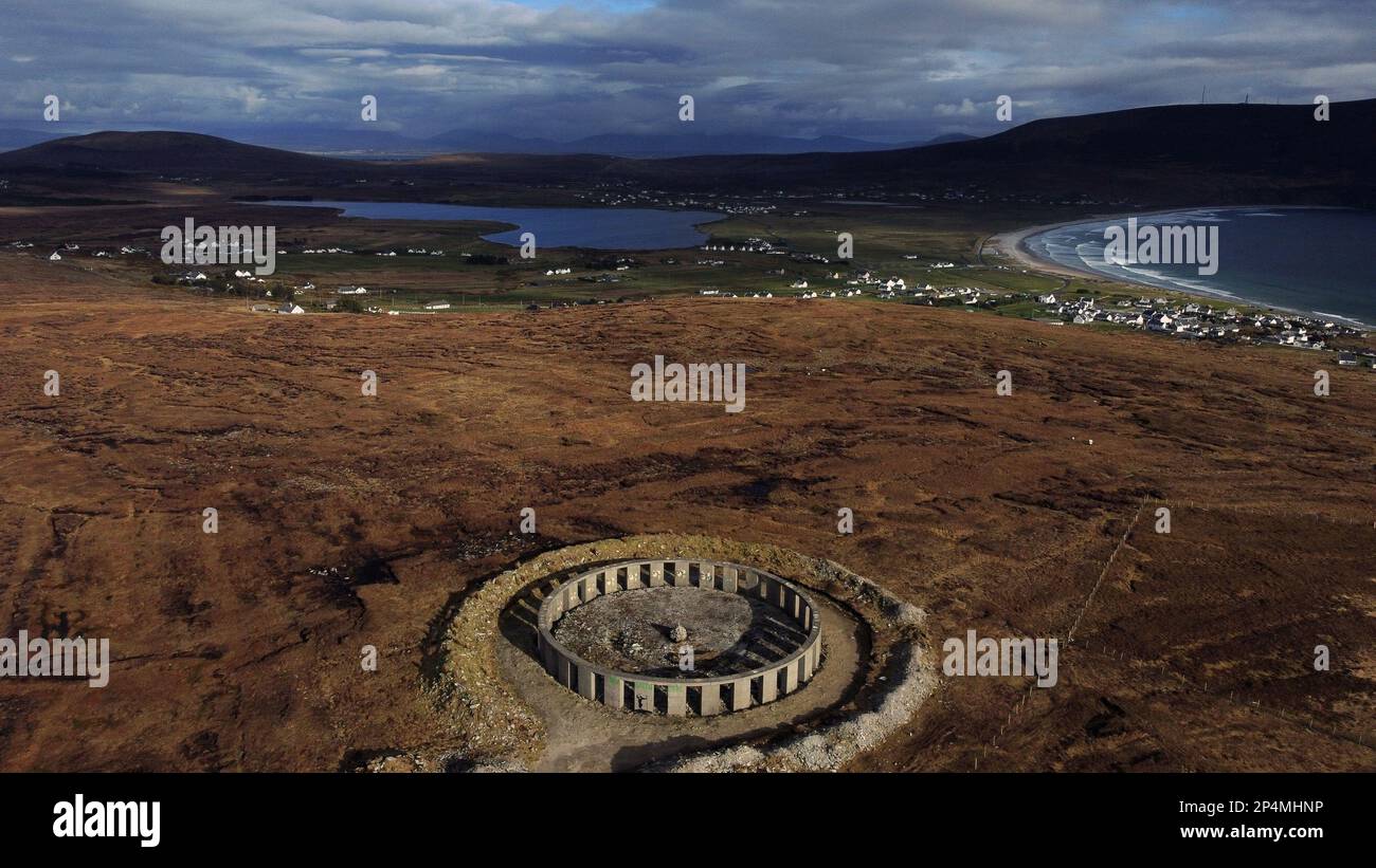 A general view of the controversial Achill-Henge sculpture on Achill ...