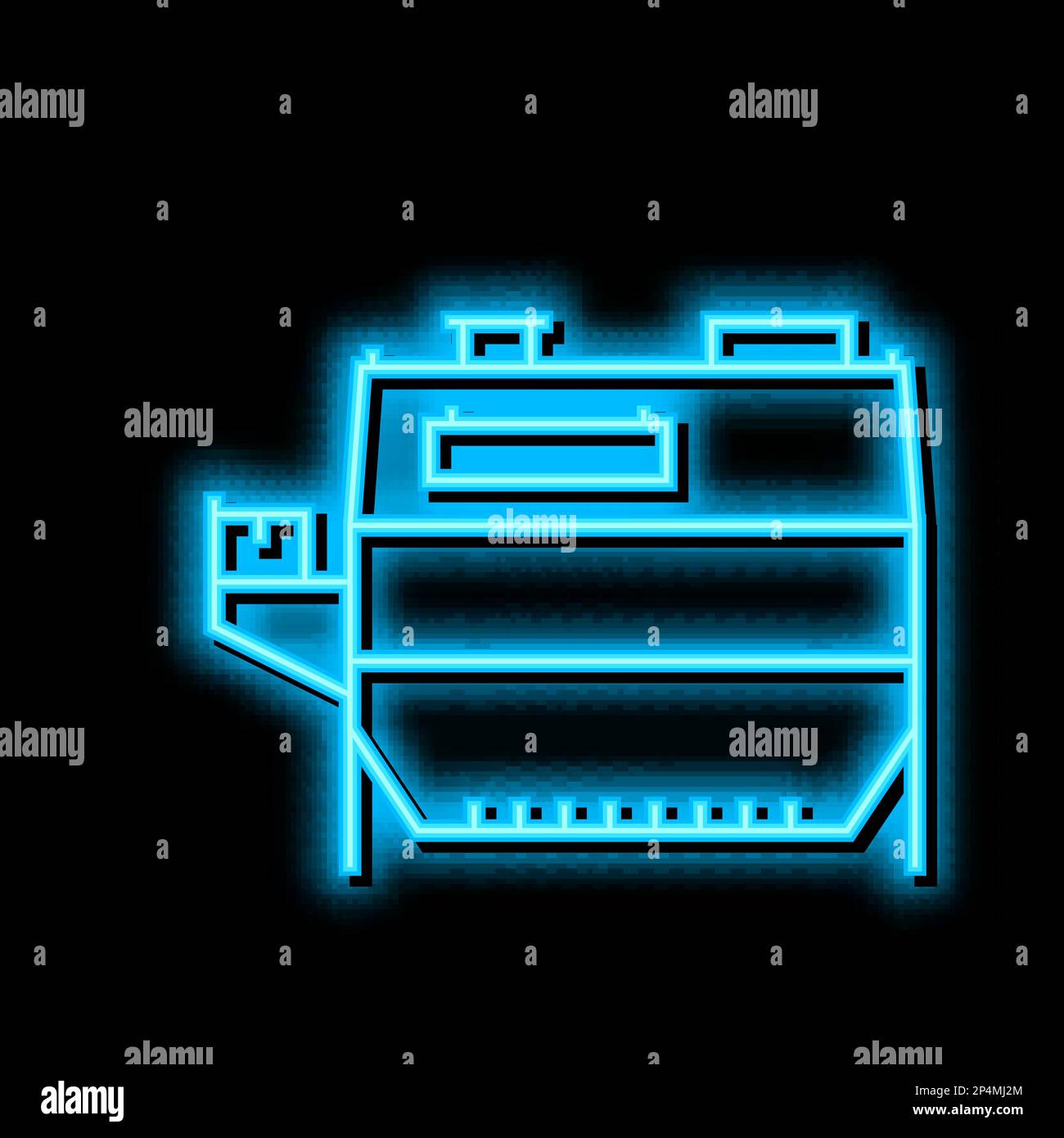 wheat grain cleaning machine neon glow icon illustration Stock Vector ...