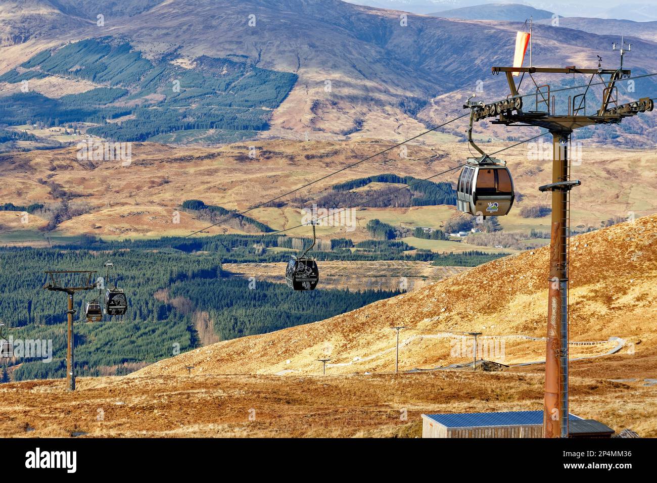 Fort William Aonach Mor Mountain Nevis Range five gondolas above the ...