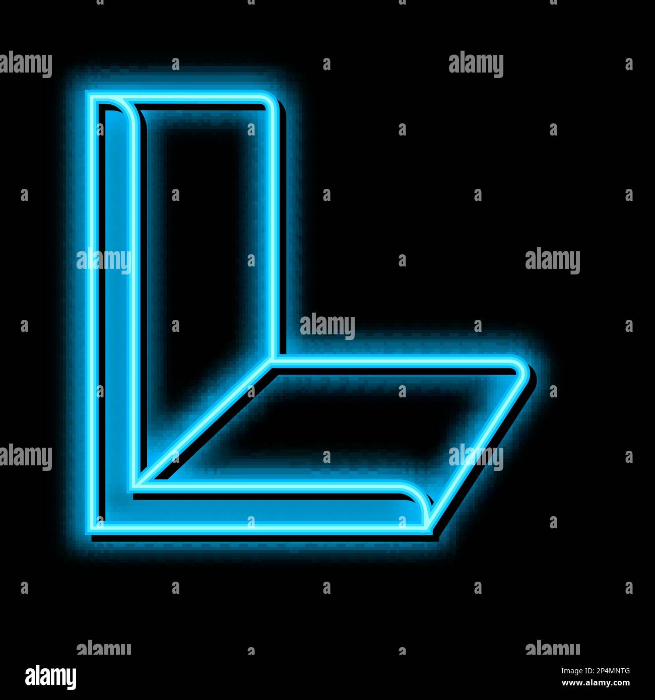 angle metal profile neon glow icon illustration Stock Vector Image ...