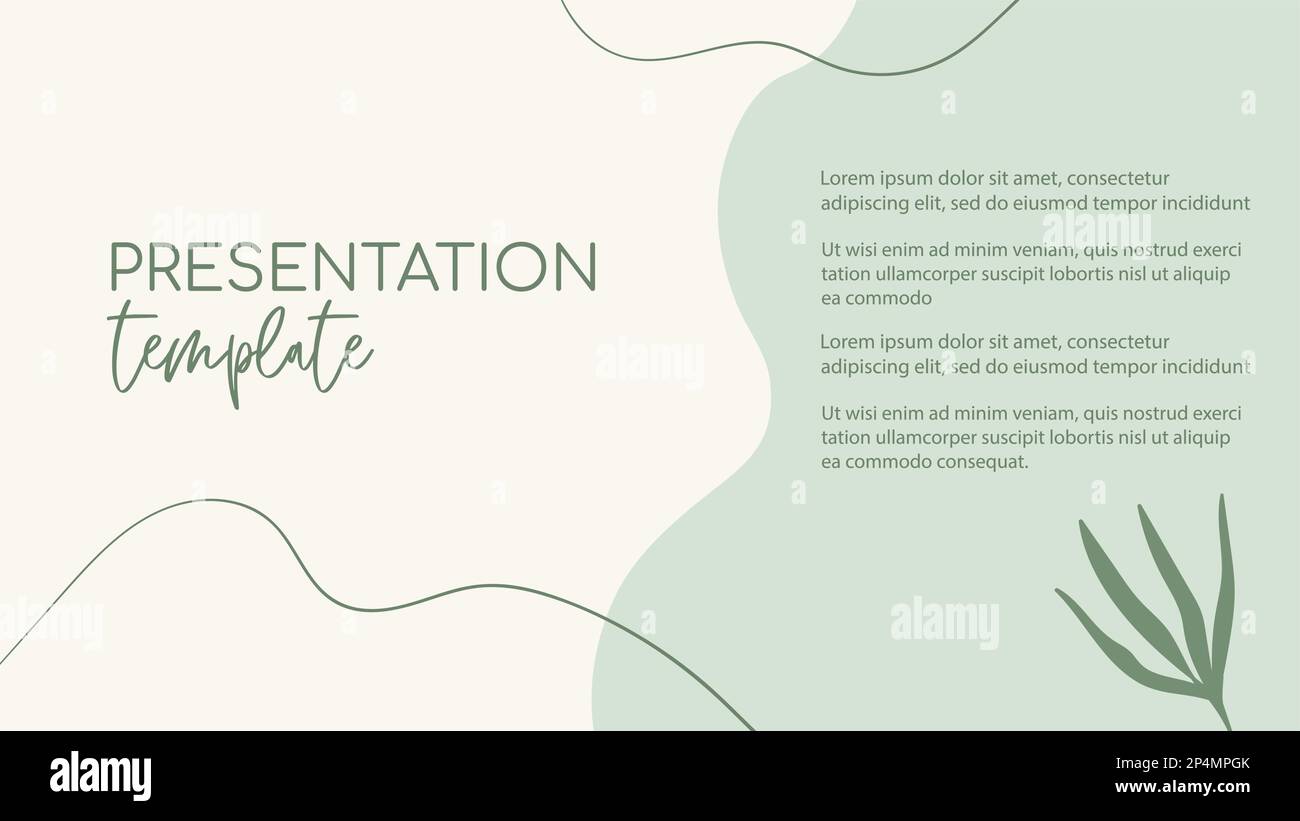 Presentation organic green template. Natural floral green minimal ...