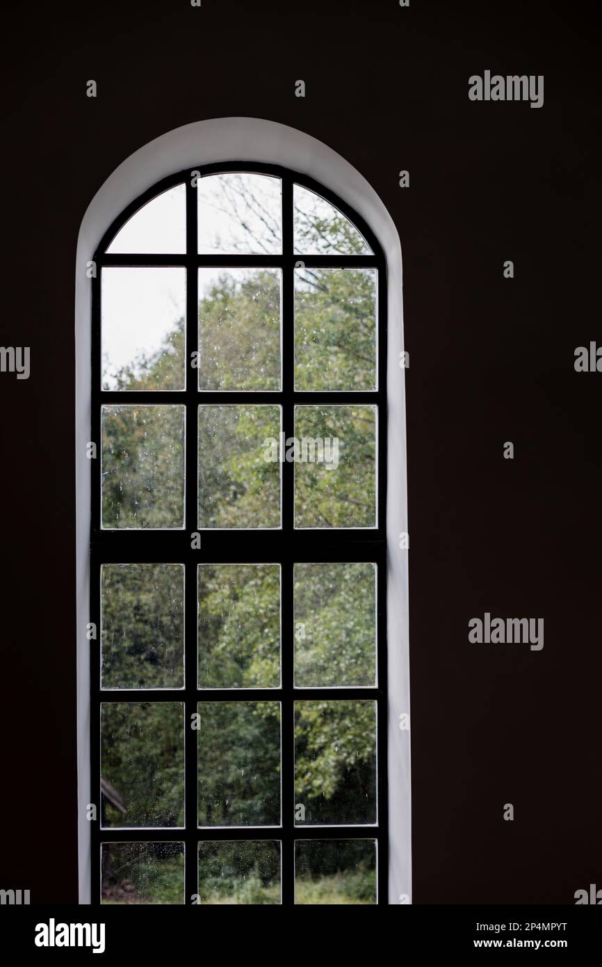 Old big window in home. vintage architecture Stock Photo - Alamy