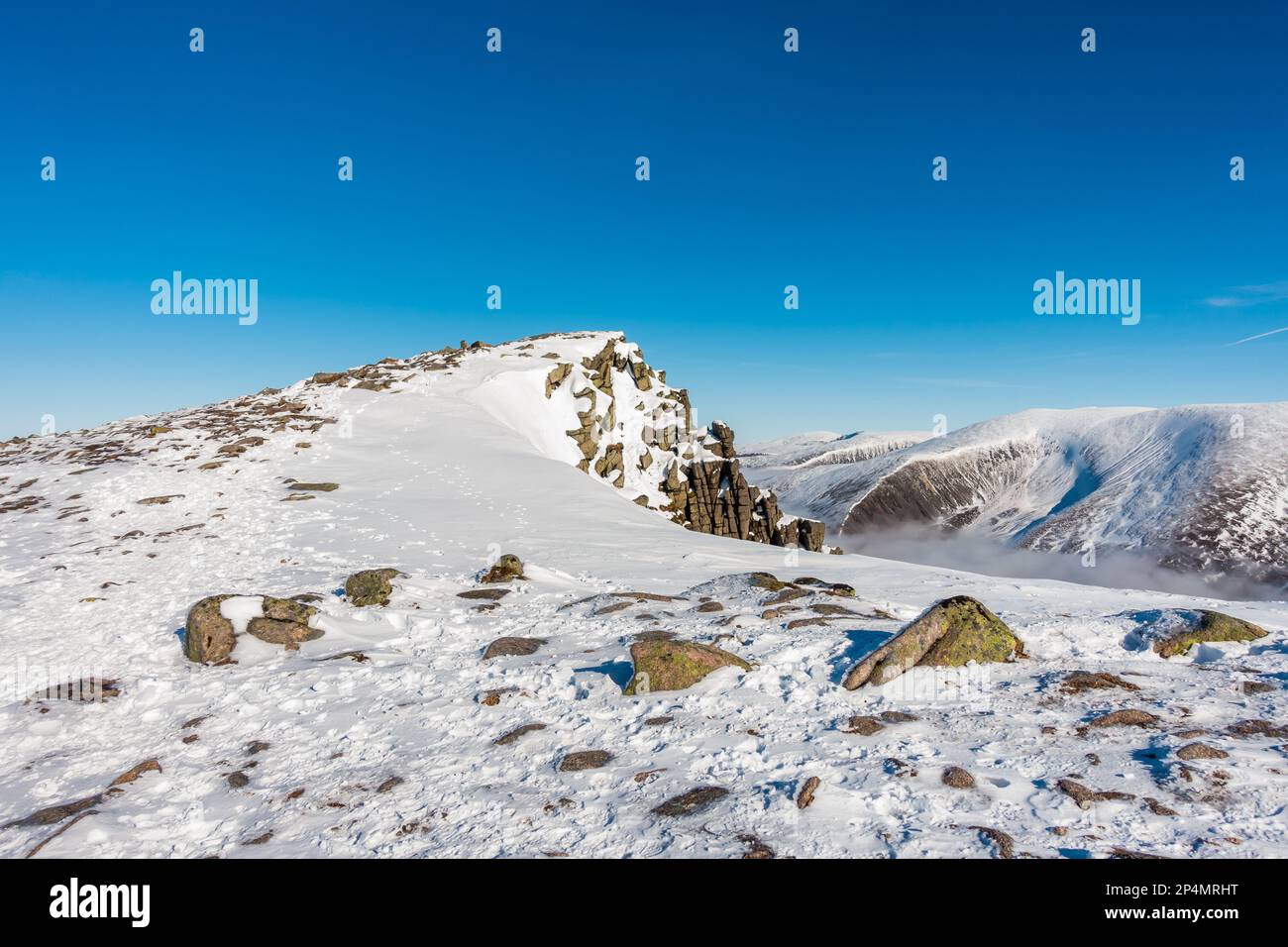 The routh to the summit of the Scottish Munro mountain of Sgor Gaoith ...
