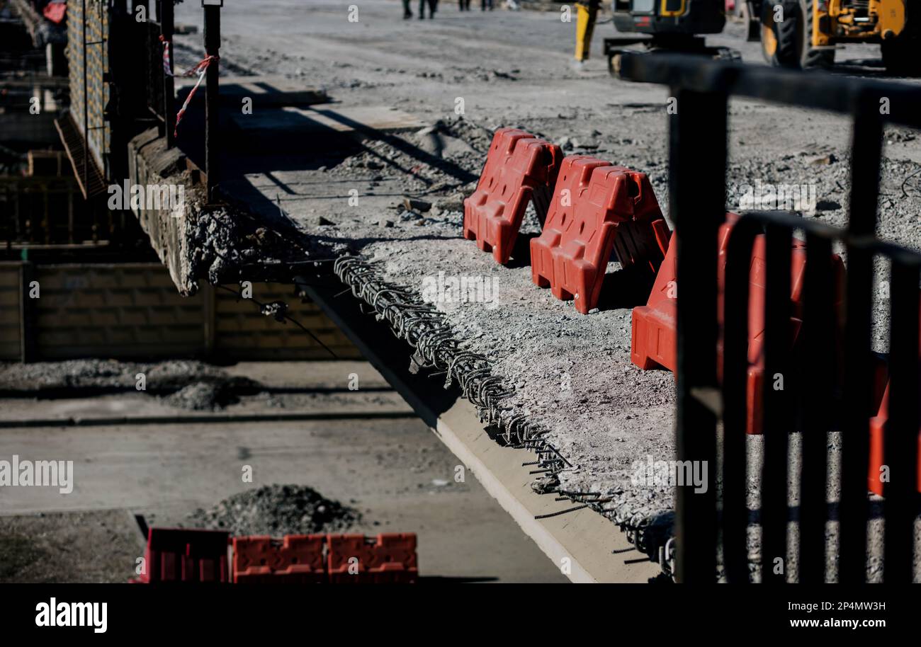 replacement of a problematic section of road. roadwork. reconstruction ...