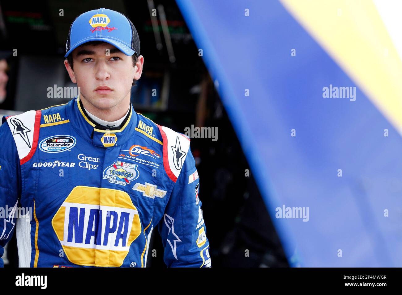 Chase Elliott during practice for the NASCAR Blue Jeans Go Green 200 ...