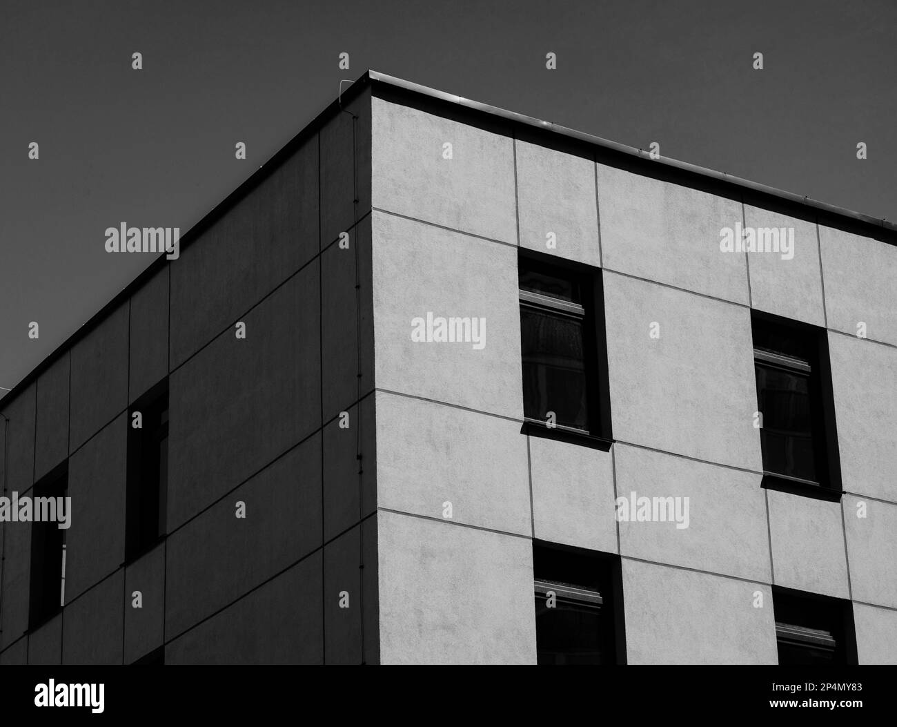 concrete facade modern architecture with windows. Urban real estate ...