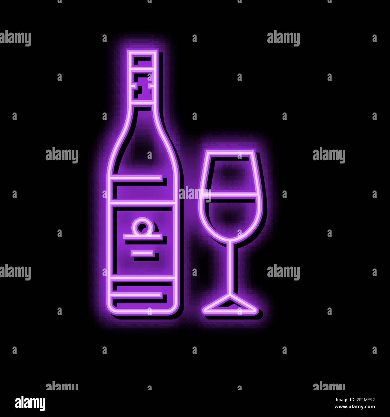 chardonnay white wine neon glow icon illustration Stock Vector Image ...